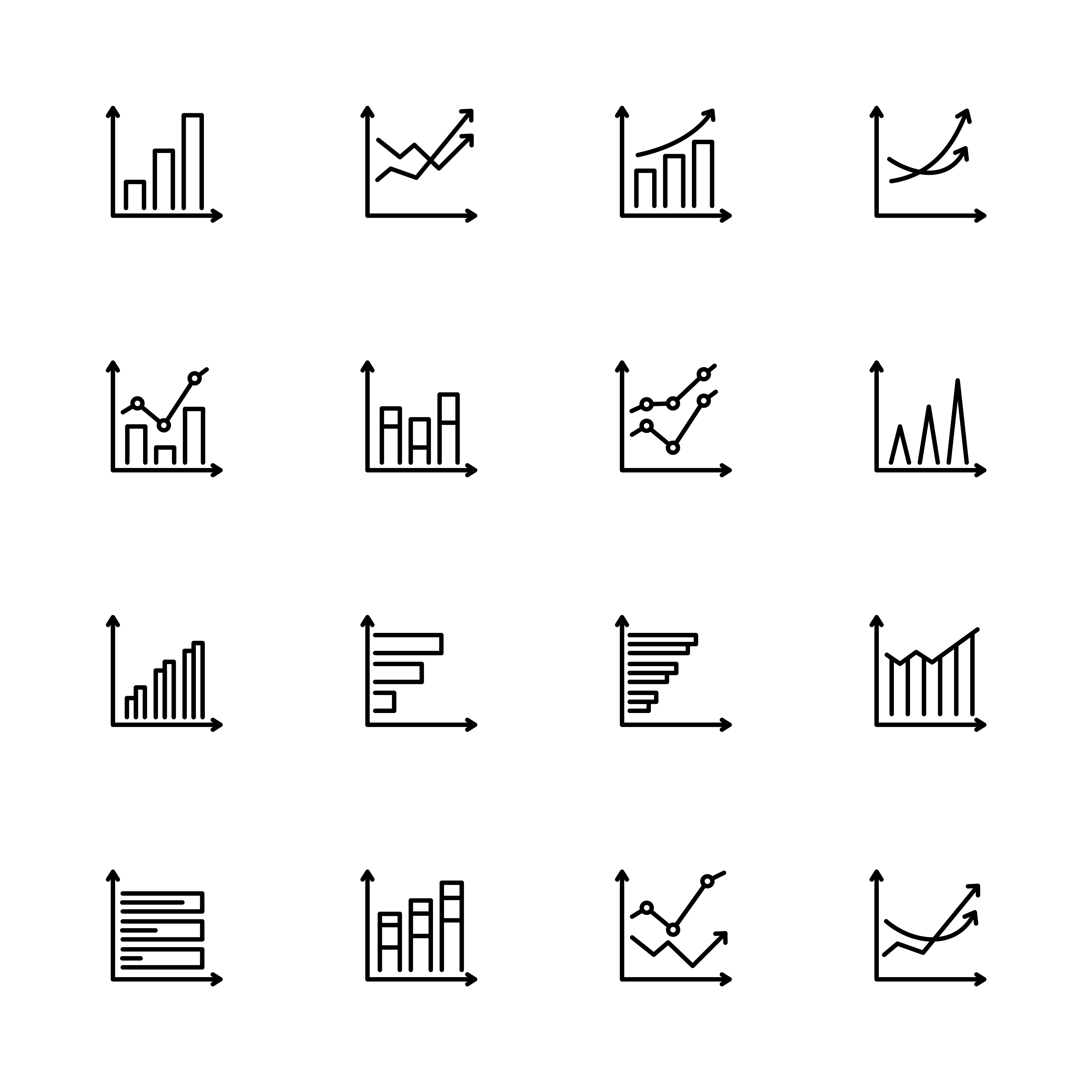 Business Growth Chart Line Icon Set 1181659 Vector Art at Vecteezy