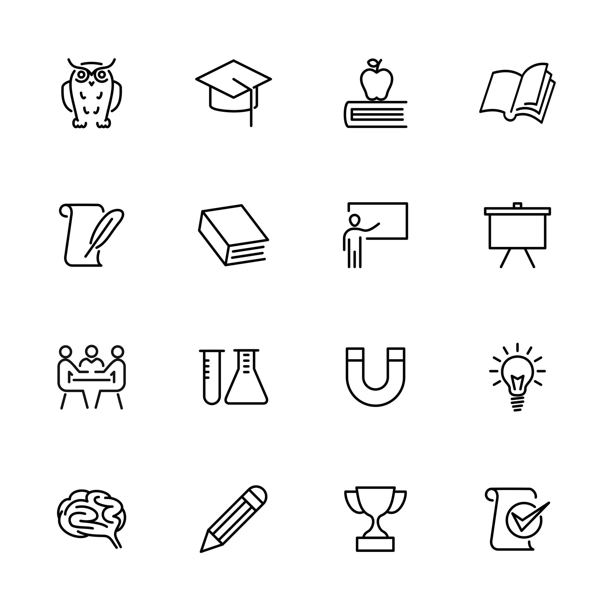 Education, school and learning line icon set 1181668 Vector Art at Vecteezy