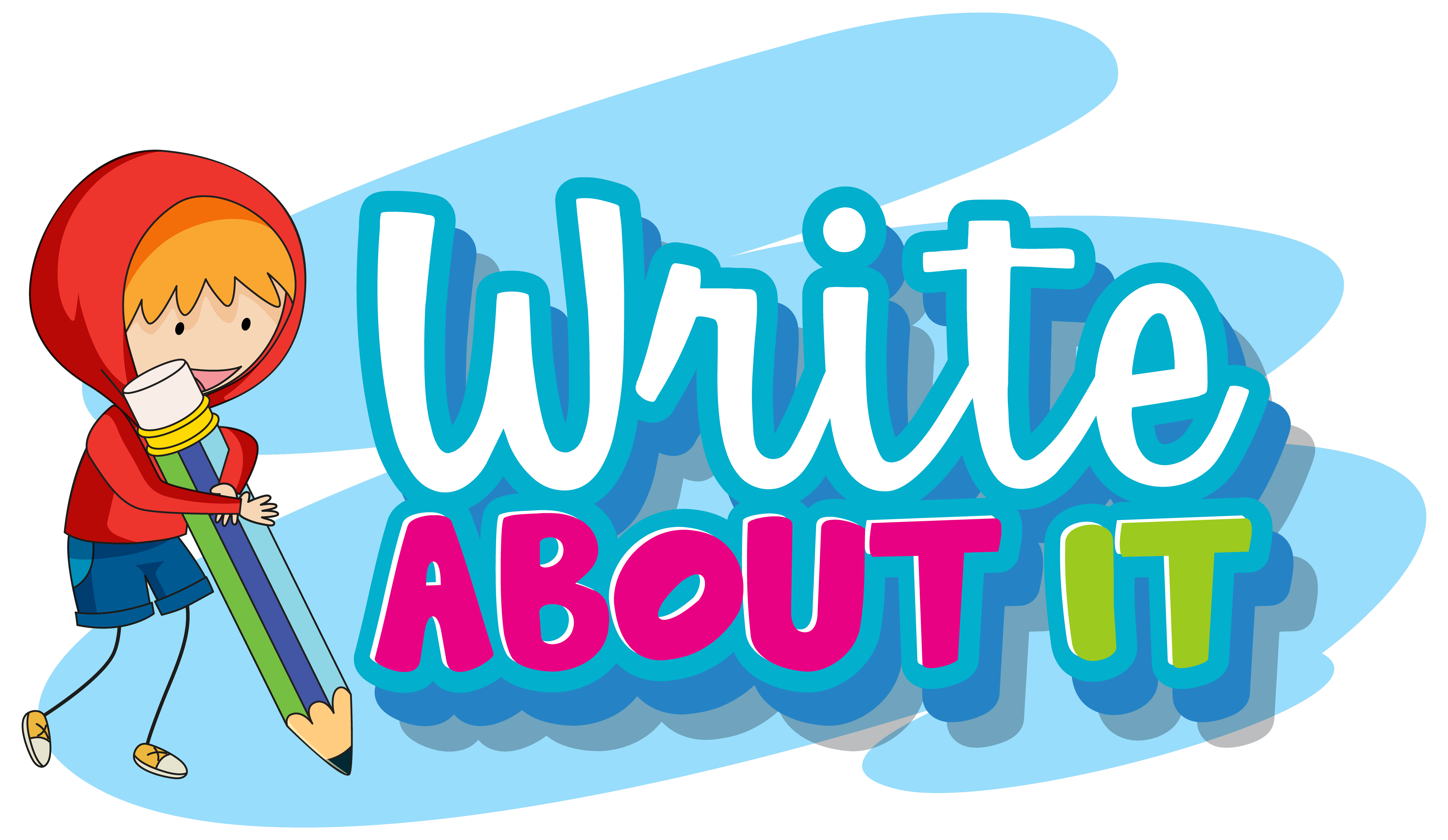 Write about it text with kid writing 1187768 Vector Art at Vecteezy Write about it text with kid writing 1187768 Vector Art at Vecteezy