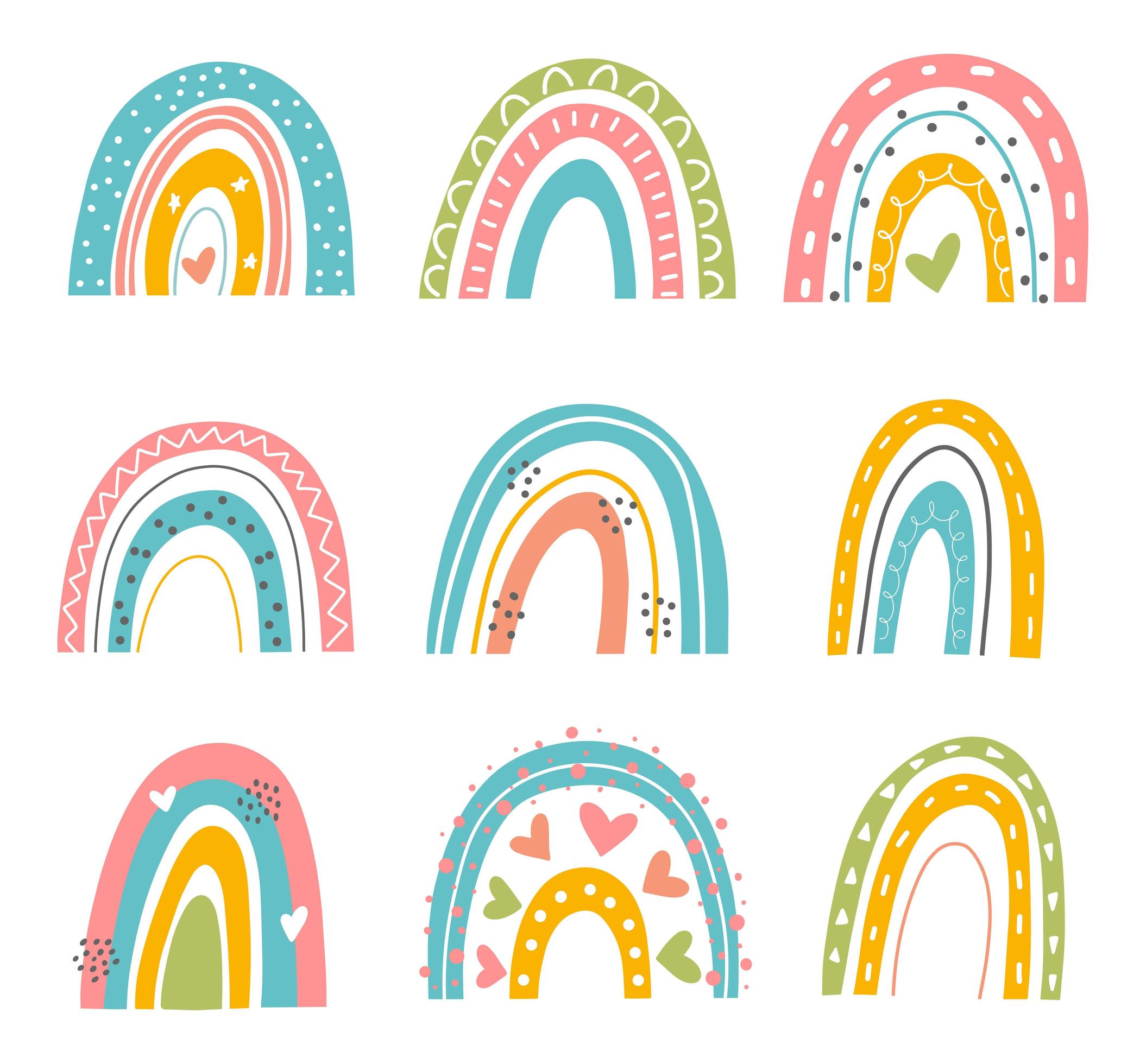 Abstract Rainbow Set 1198066 Vector Art at Vecteezy