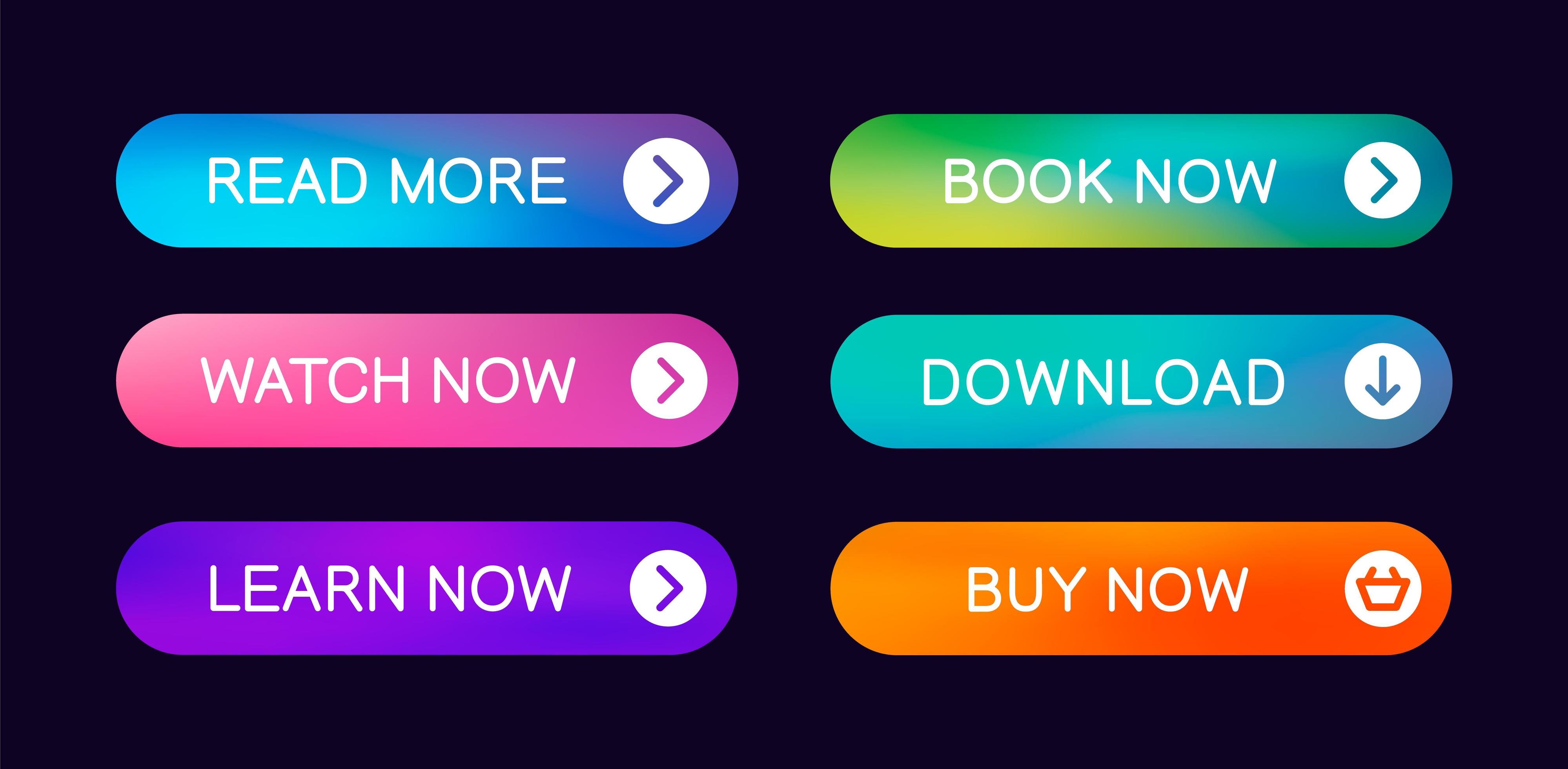 Set of modern filled gradient web buttons 1213230 Vector Art at Vecteezy