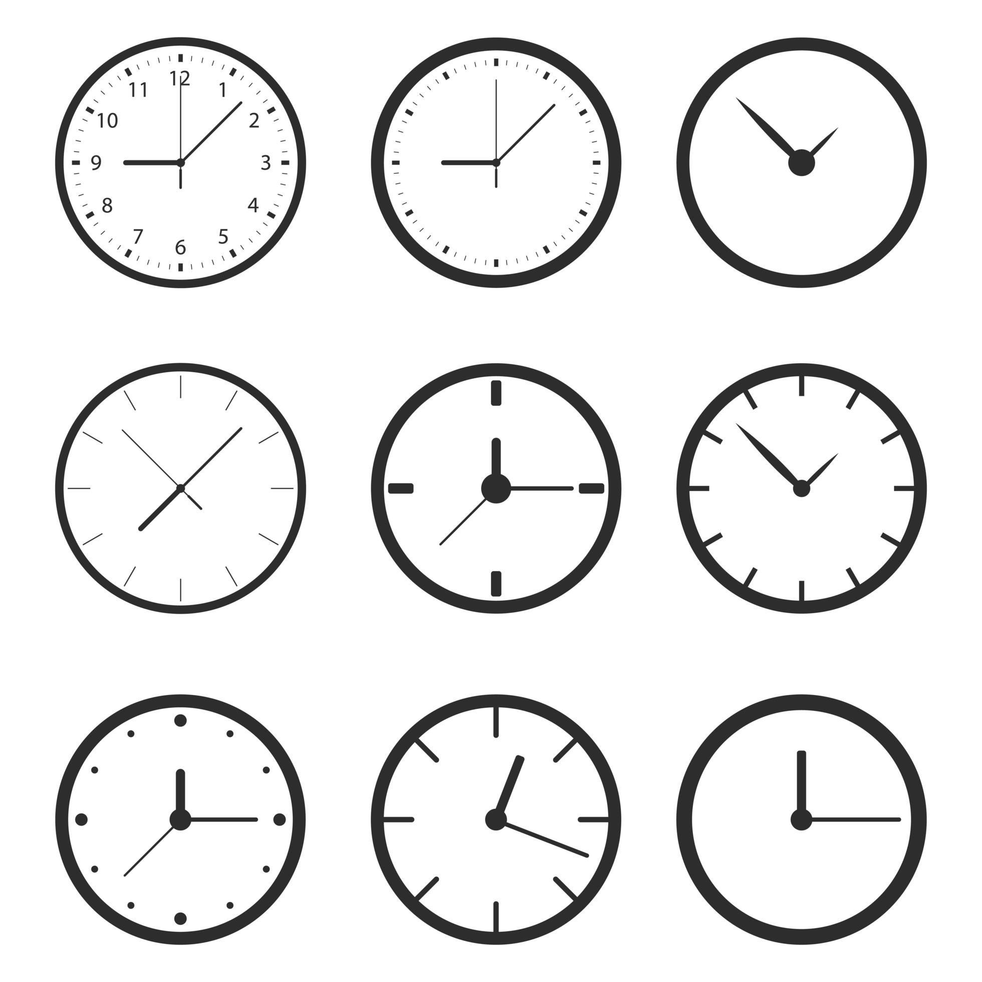 Vector De Reloj Aislado En El Fondo 1213859 Vector En Vecteezy