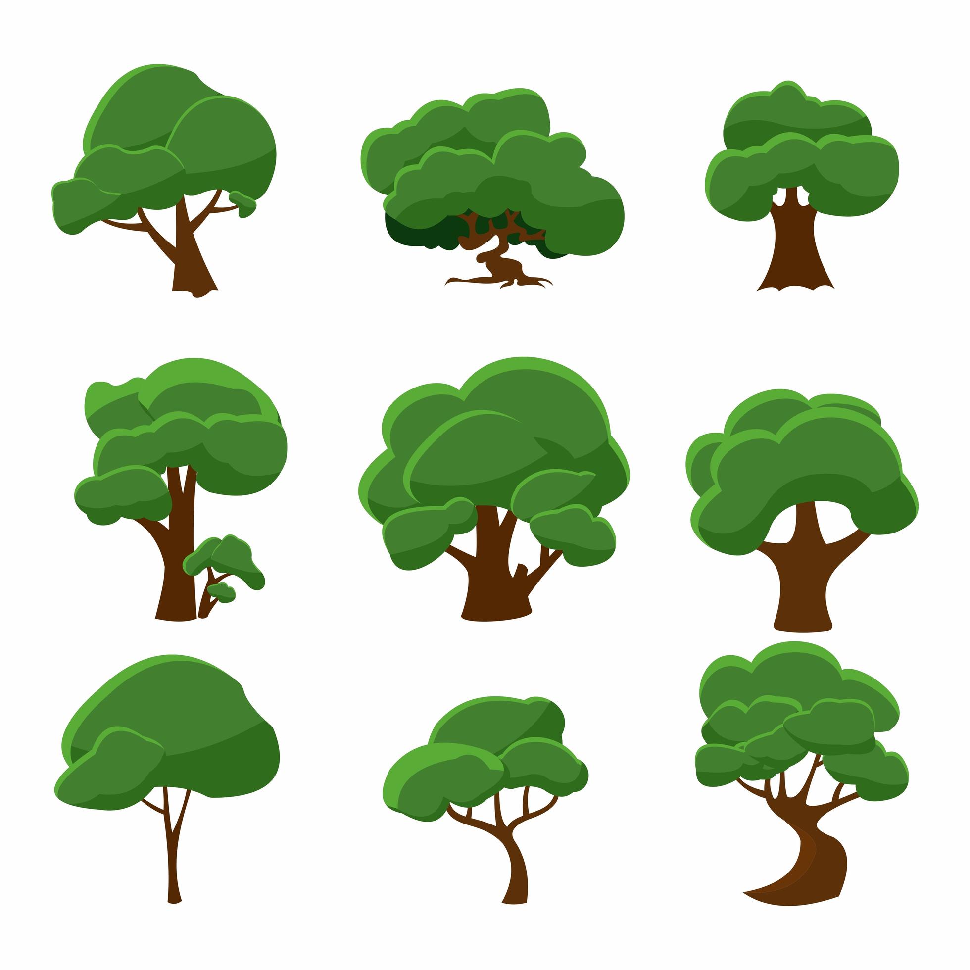 Hand drawn tree collection 1214053 Vector Art at Vecteezy