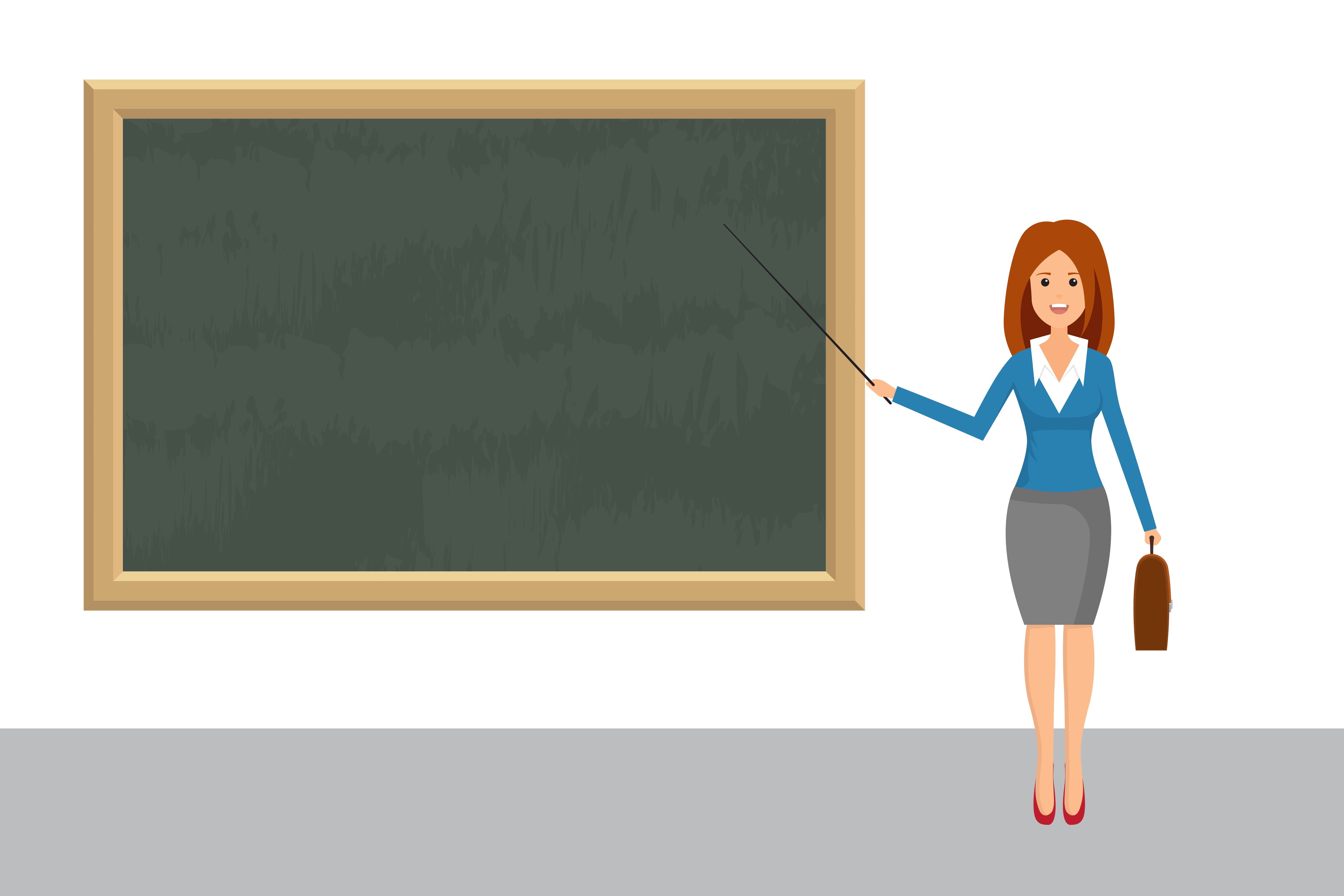 Female teacher with pointer at blackboard 1214288 Vector Art at Vecteezy Female teacher with pointer at blackboard 1214288 Vector Art at Vecteezy