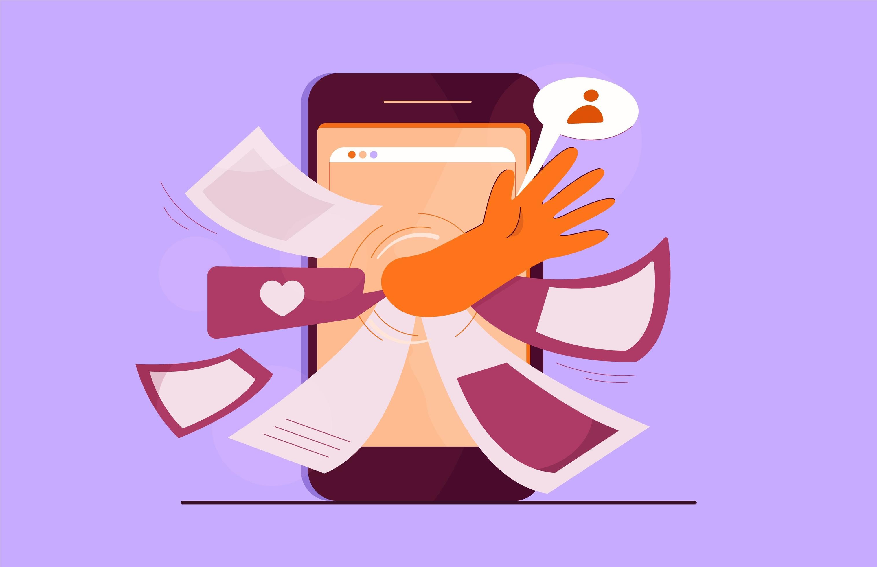 Mobile phone addiction concept with hand and messages 1214886 Vector ... Mobile phone addiction concept with hand and messages 1214886 Vector ...