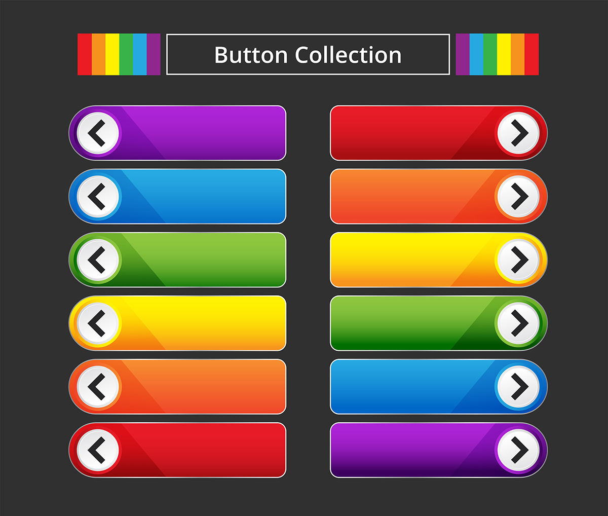 Colorful Arrow Button Collection 1214898 Vector Art At Vecteezy