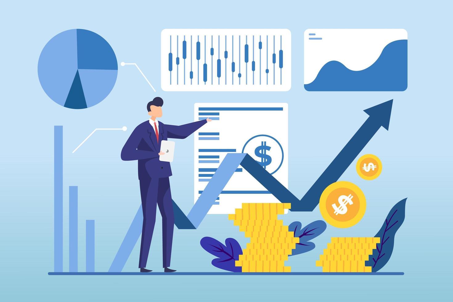 Stock market analysis by business man - Download Free Vectors, Clipart ... Stock market analysis by business man - Download Free Vectors, Clipart ...