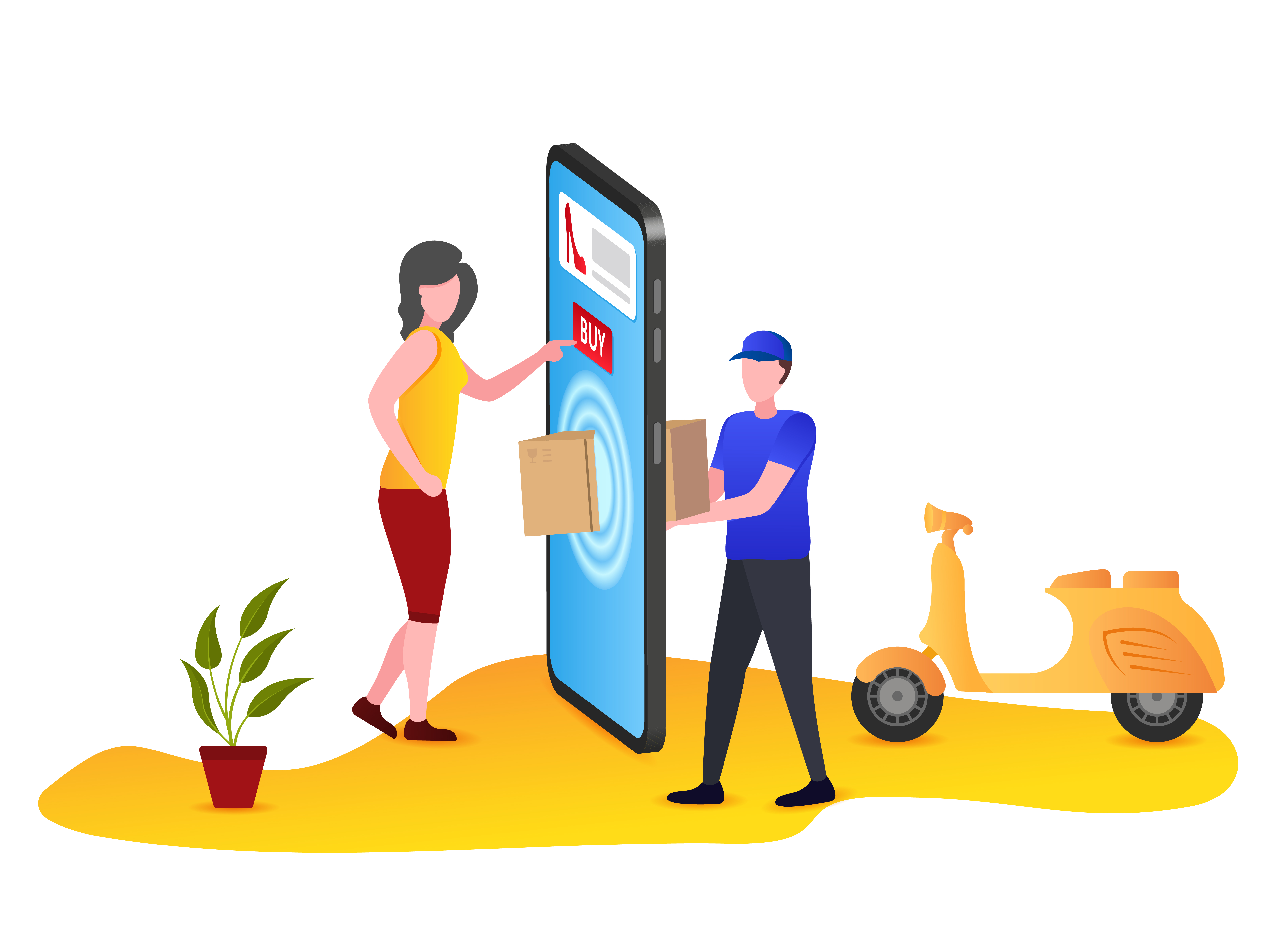 Couriers deliver online goods to customers 1220199 Vector Art at Vecteezy Couriers deliver online goods to customers 1220199 Vector Art at Vecteezy
