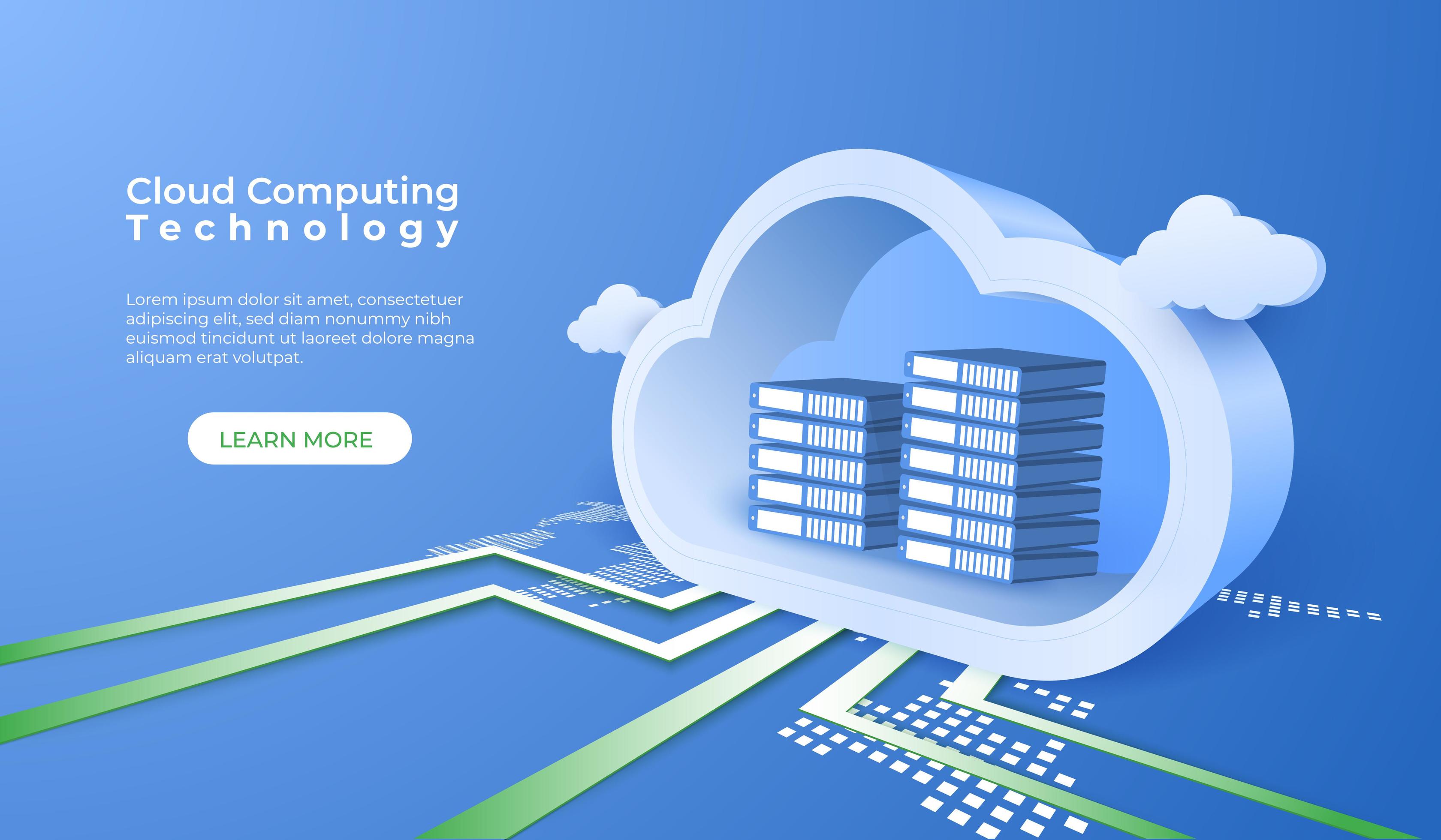 Digital Cloud Computing Technology 1220881 Vector Art at Vecteezy