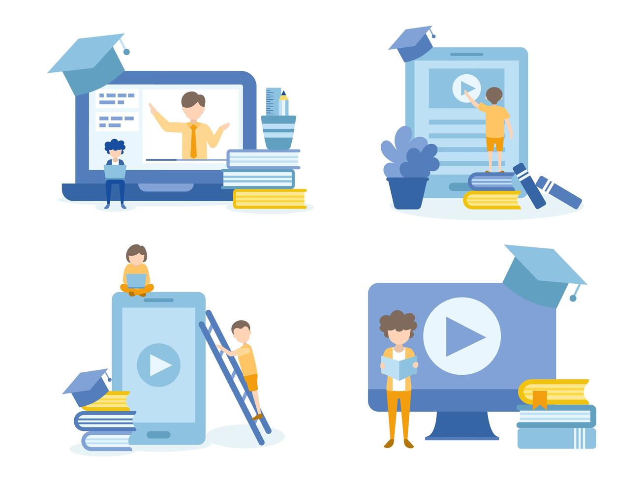 Students Learning Through Online Courses 1228054 Vector Art at Vecteezy Students Learning Through Online Courses 1228054 Vector Art at Vecteezy