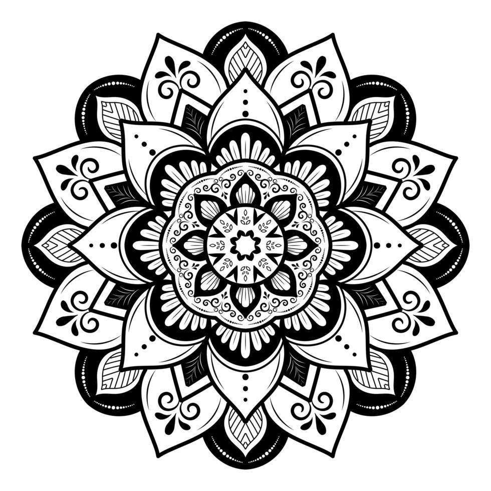 Rounded blossom black and white mandala 1228342 Vector Art at Vecteezy Rounded blossom black and white mandala 1228342 Vector Art at Vecteezy