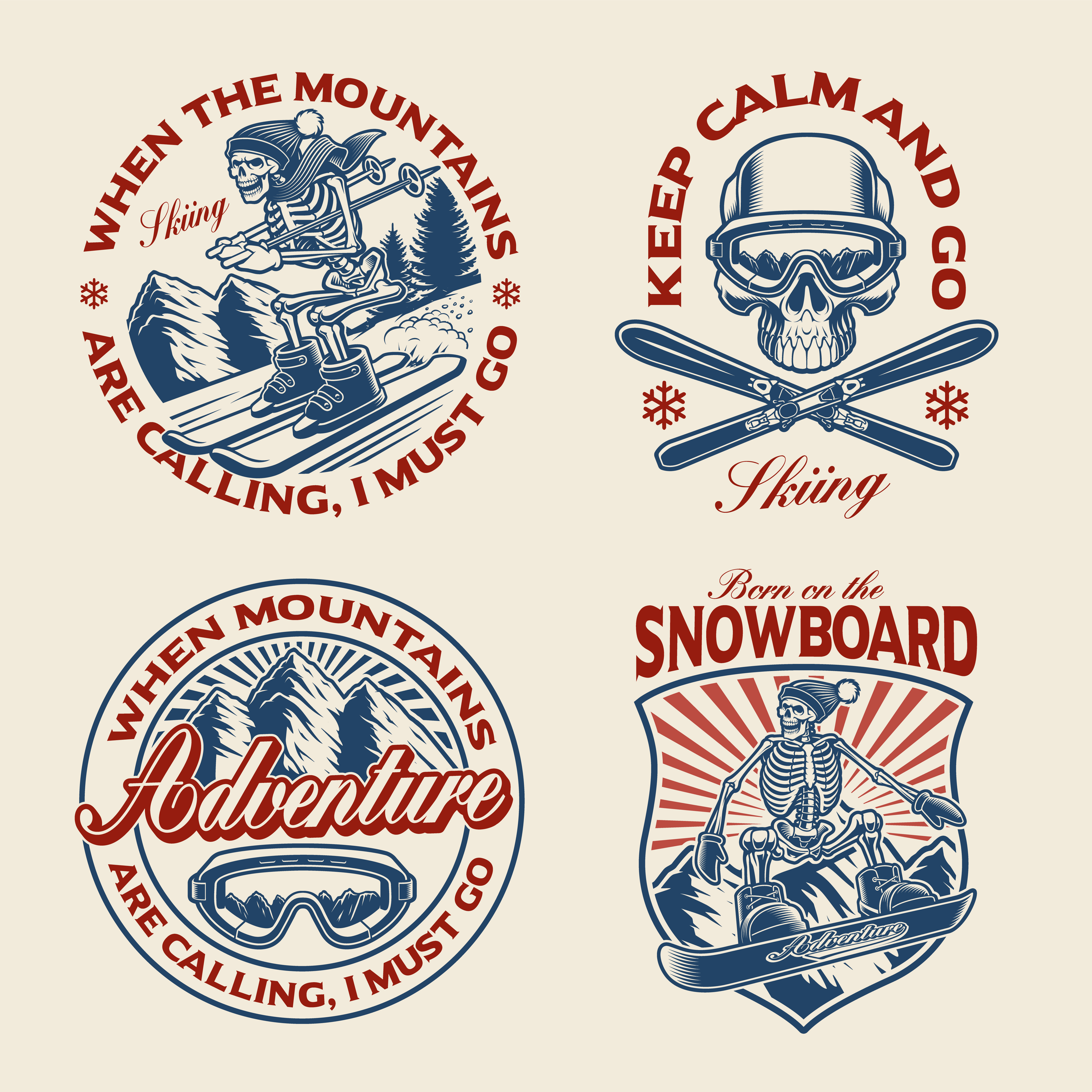 Winter sport themed badge set 1229079 Vector Art at Vecteezy