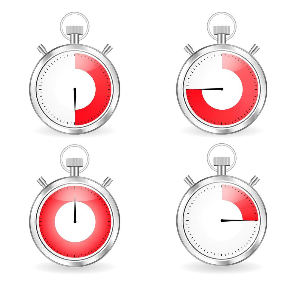 Analog Stopwatch Set 1234410 Vector Art At Vecteezy