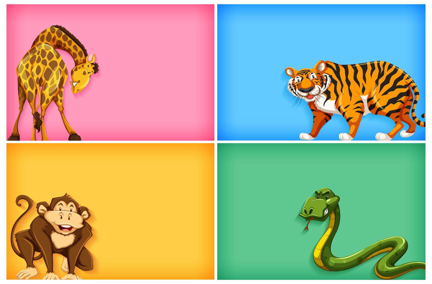 Colorful templates with animals 1235388 Vector Art at Vecteezy