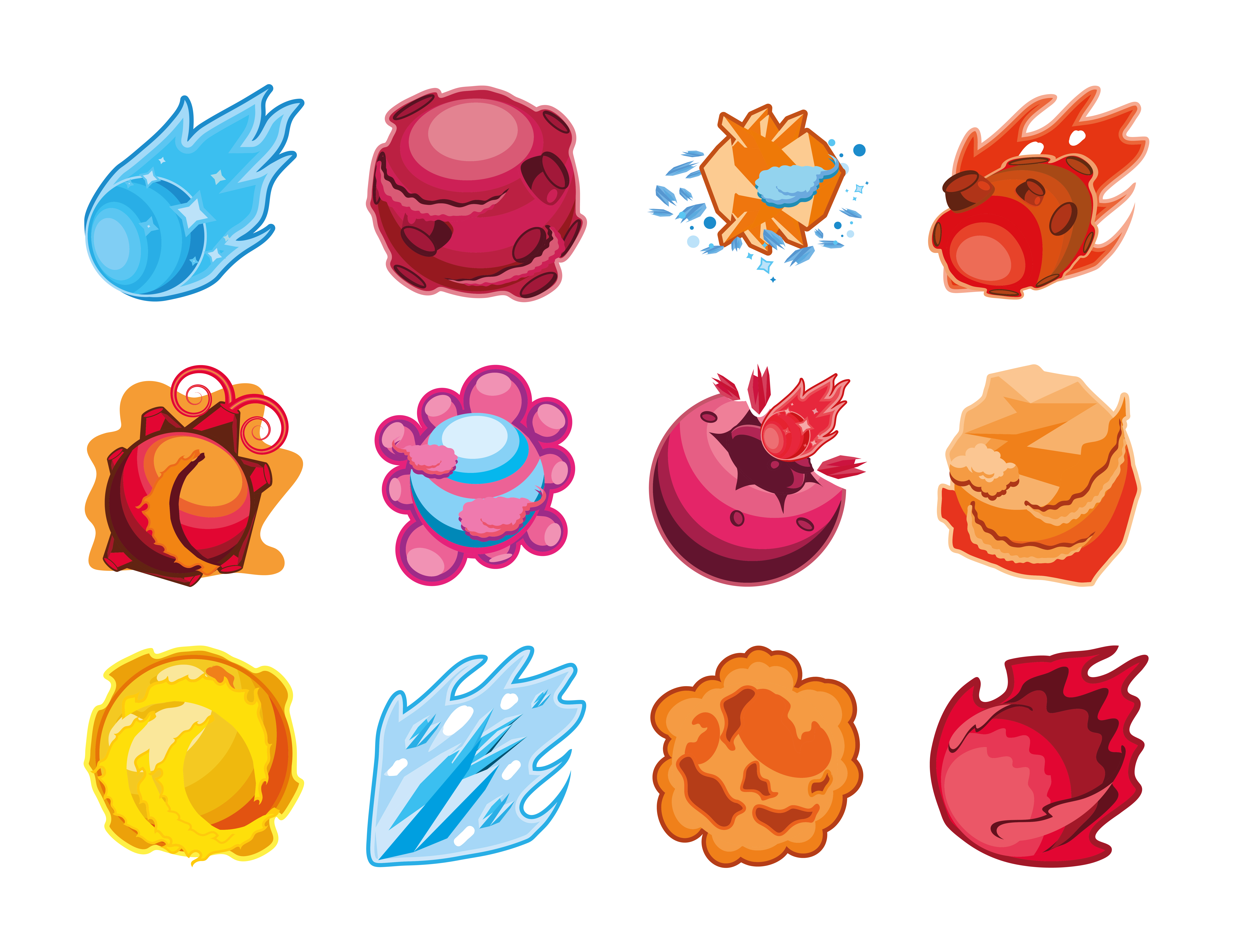 Set of icons of fantastic planets 1240560 Vector Art at Vecteezy