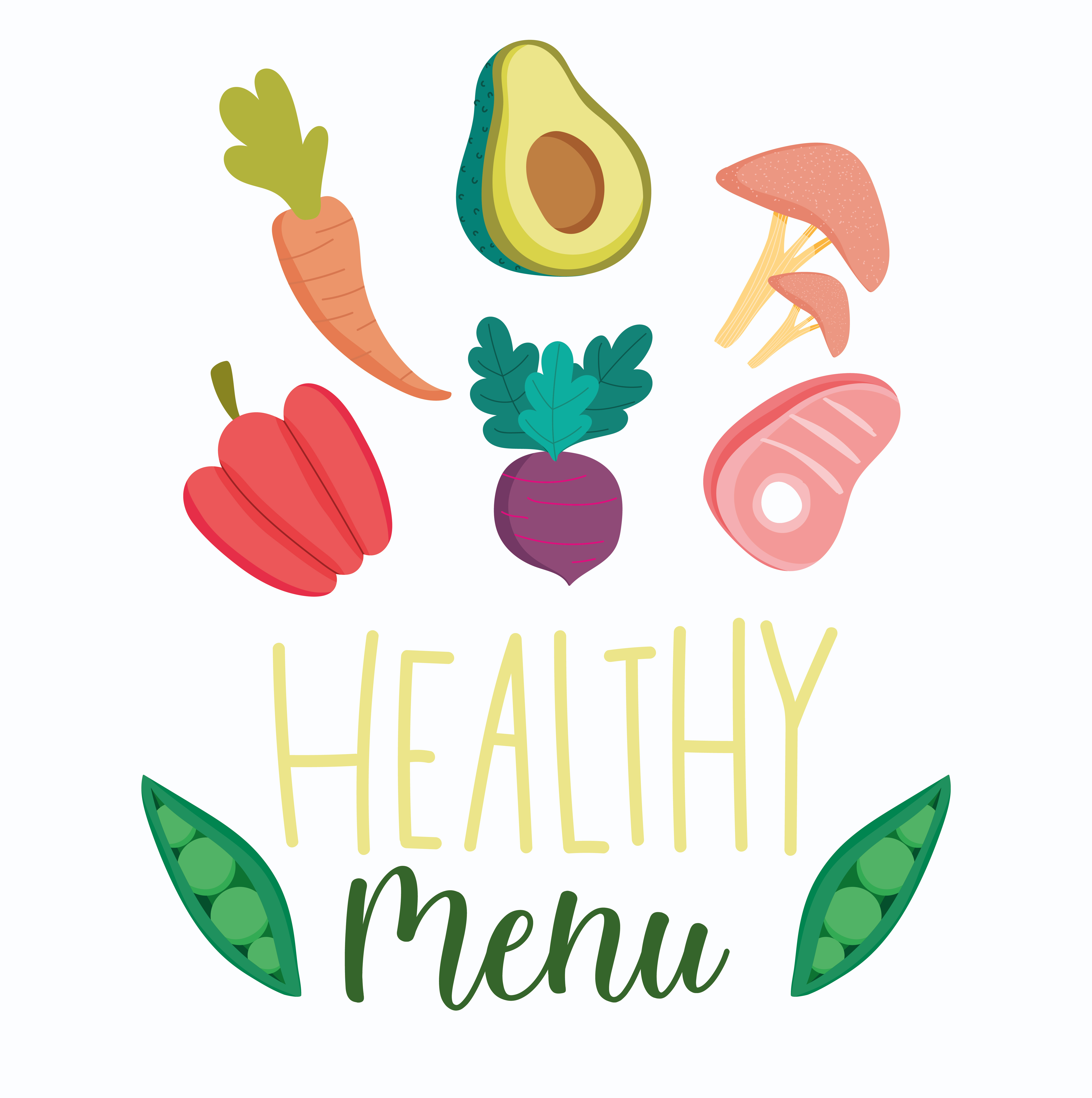 Healthy food produce icons 1249380 Vector Art at Vecteezy