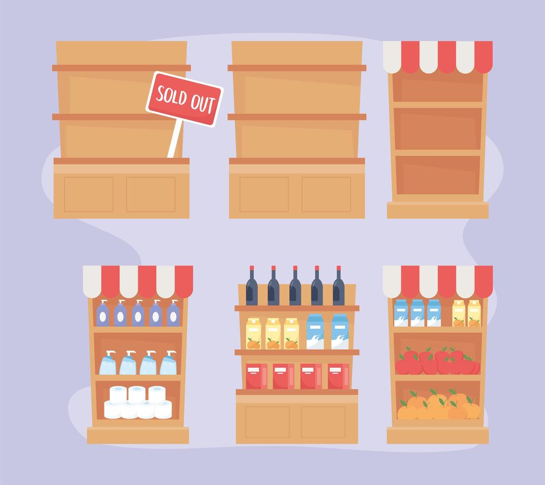 Grocery Store Shelves Vector Art, Icons, and Graphics for Free Download