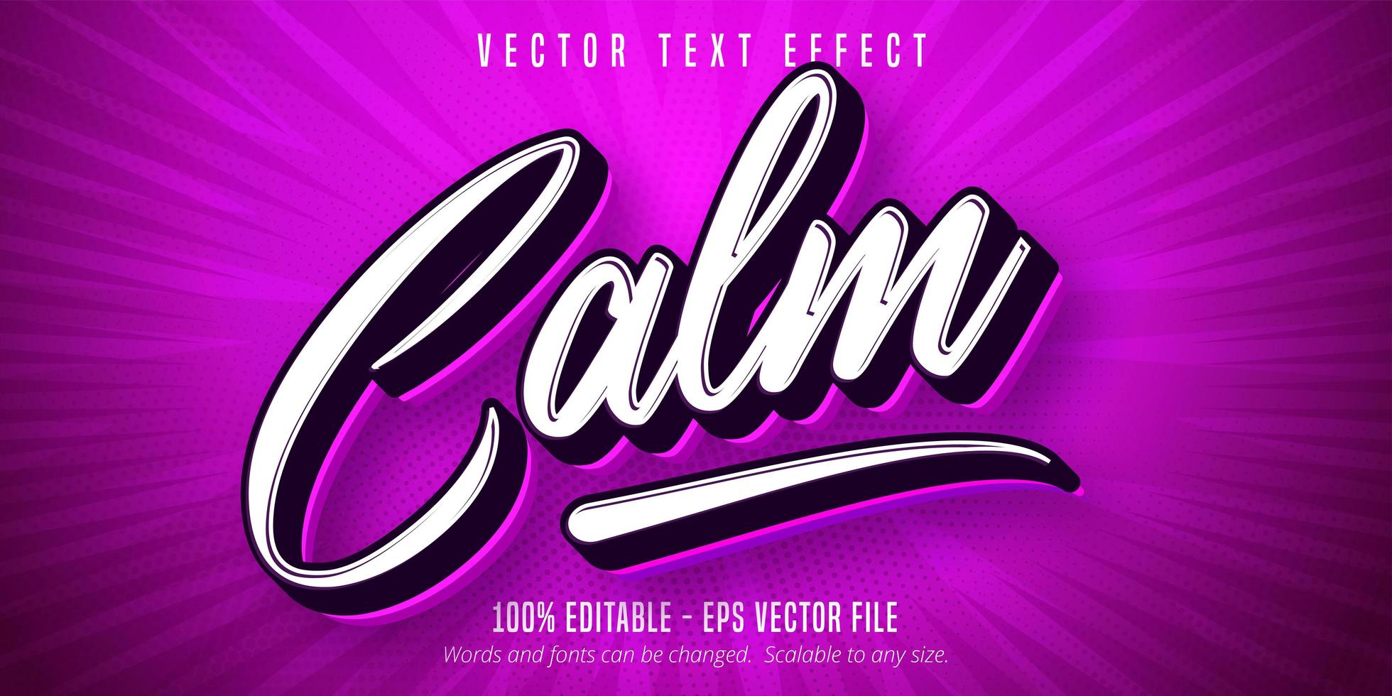 Calm Text Script Style Text Effect 1257032 Vector Art At Vecteezy