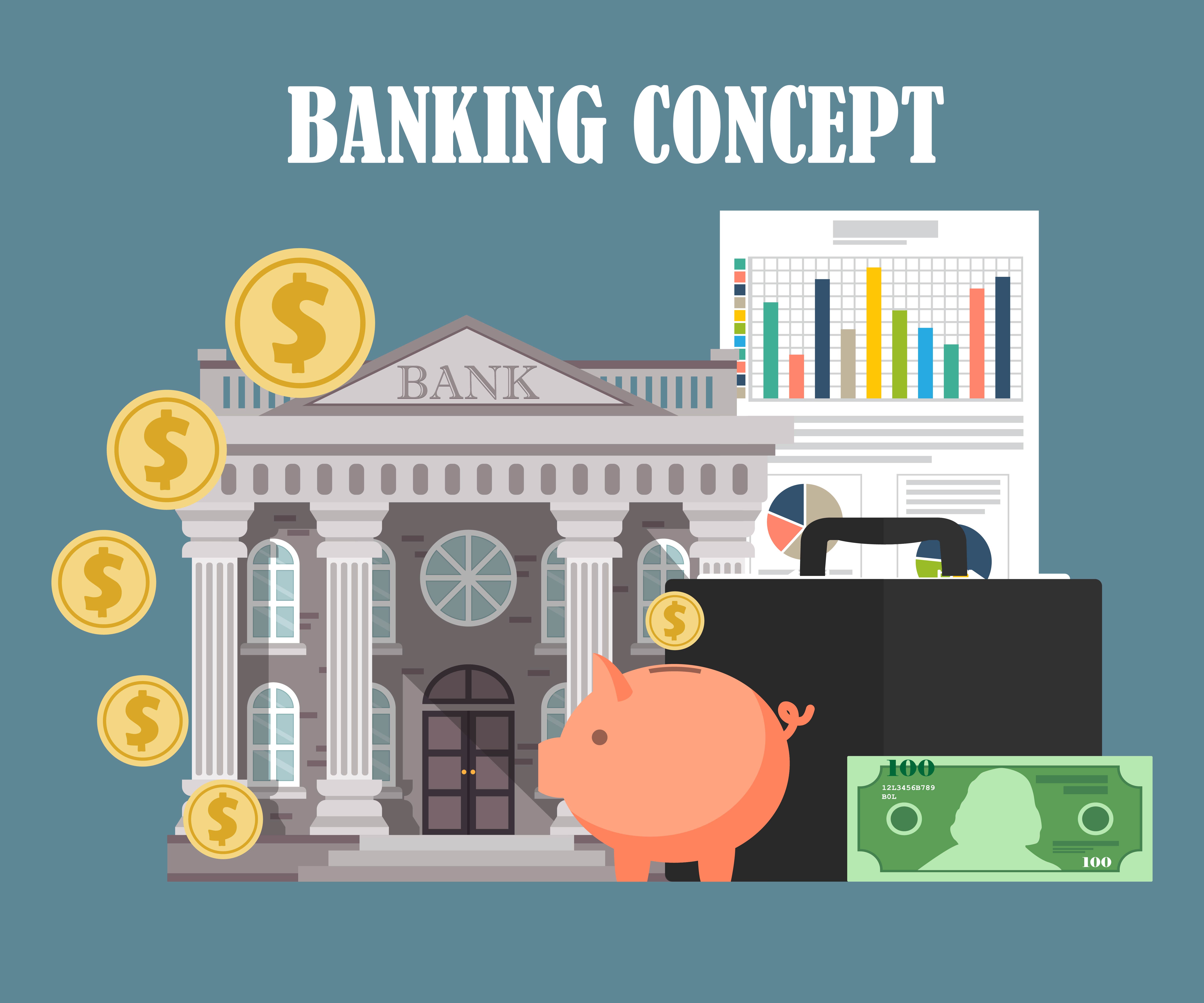 Banking Concept Elements 1263435 Vector Art At Vecteezy