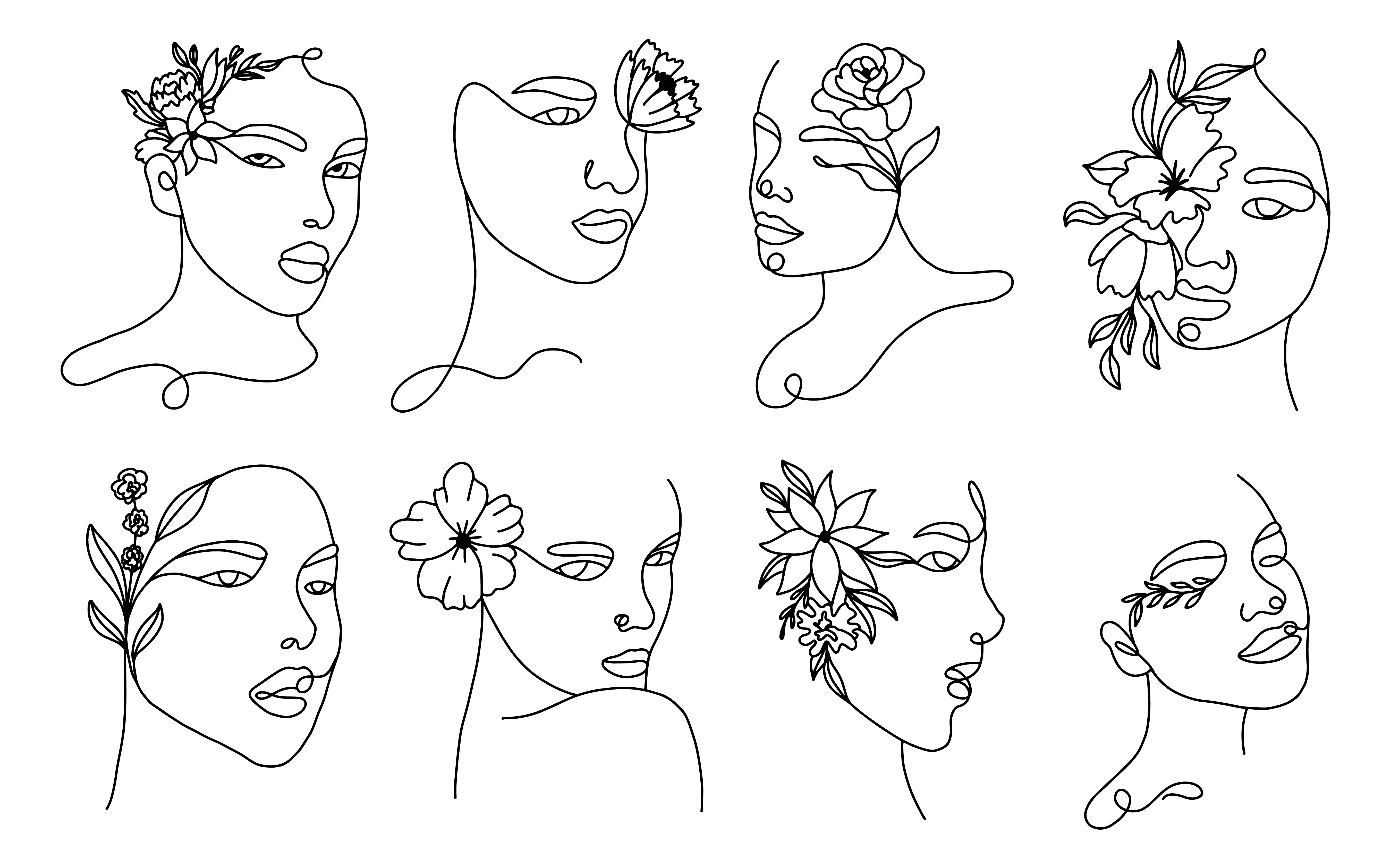 conjunto de retratos de mujer lineal 1263703 Vector en Vecteezy conjunto de retratos de mujer lineal 1263703 Vector en Vecteezy