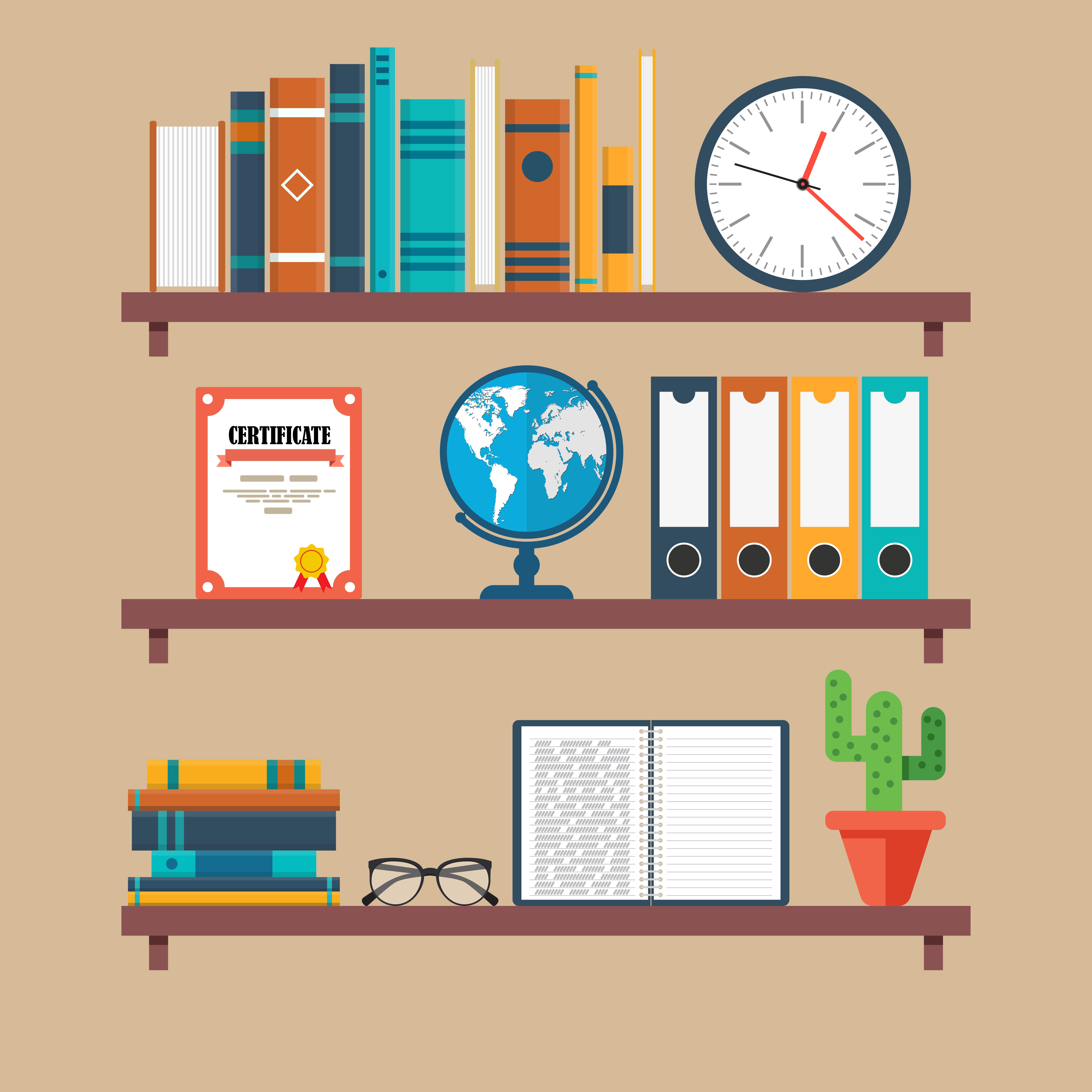 Three bookshelves in flat design 1263880 Vector Art at Vecteezy Three bookshelves in flat design 1263880 Vector Art at Vecteezy