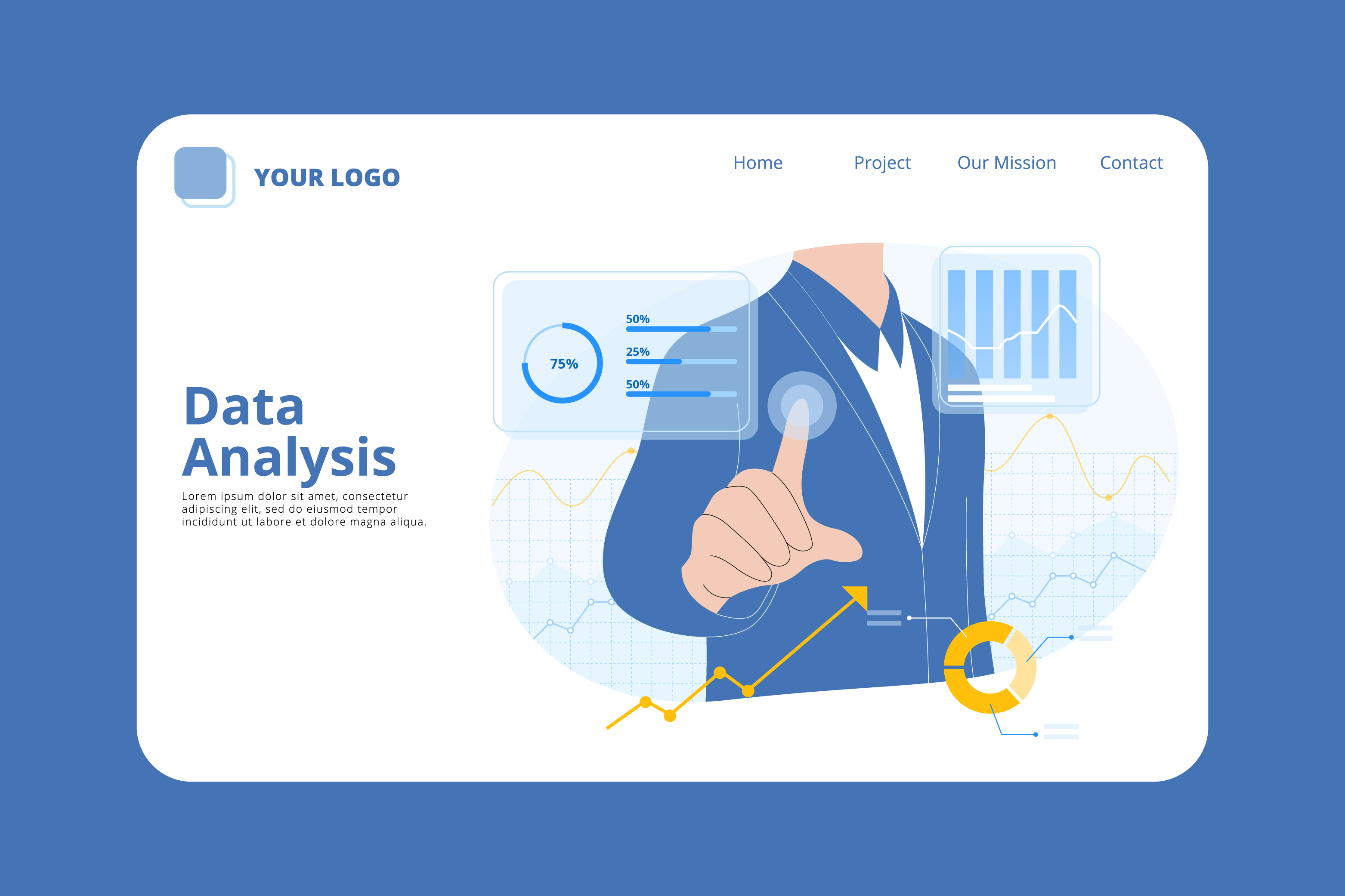 Data Analysis Landing Page 1265859 Vector Art at Vecteezy