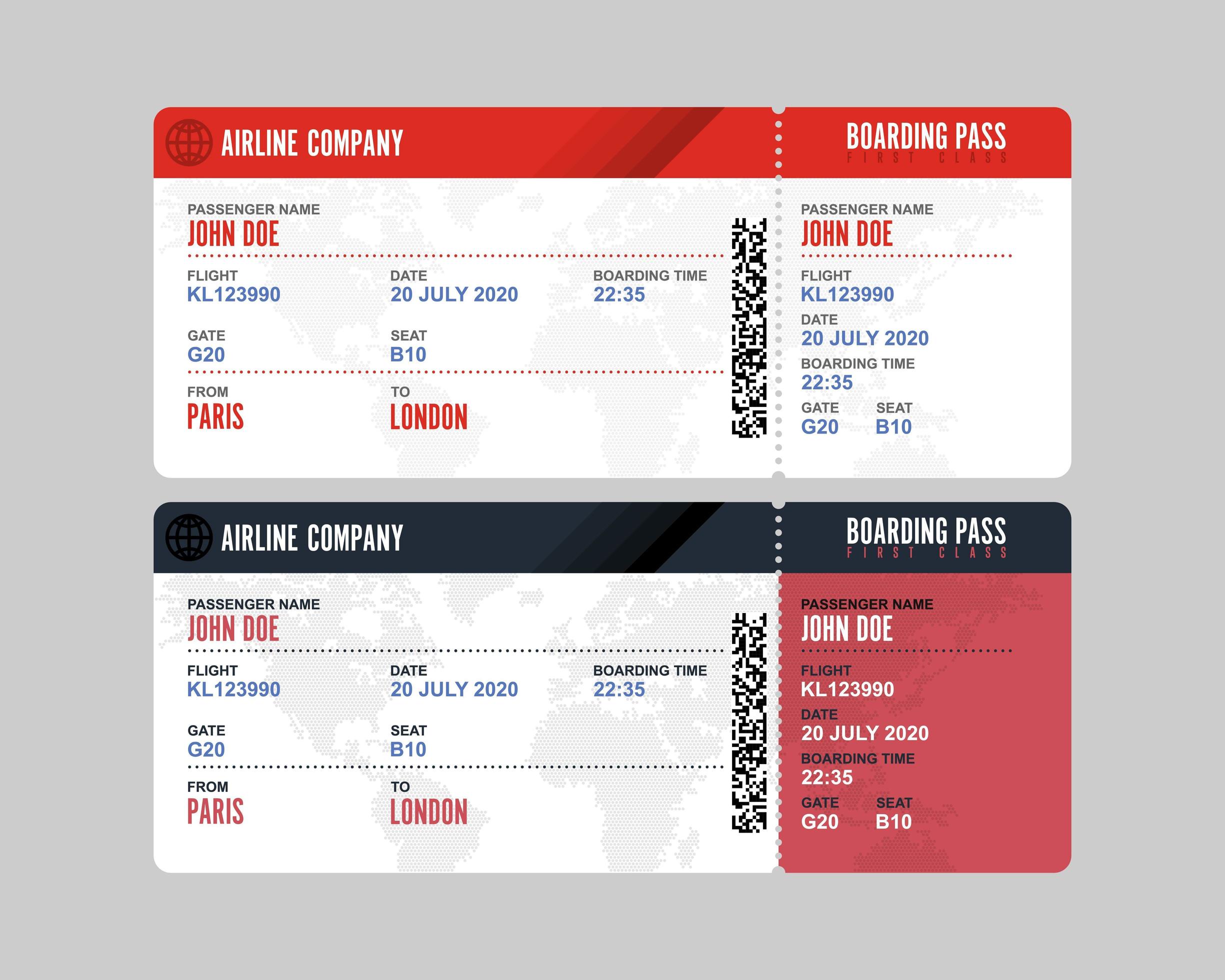Set Of Boarding Pass Isolated 1266328 Vector Art At Vecteezy