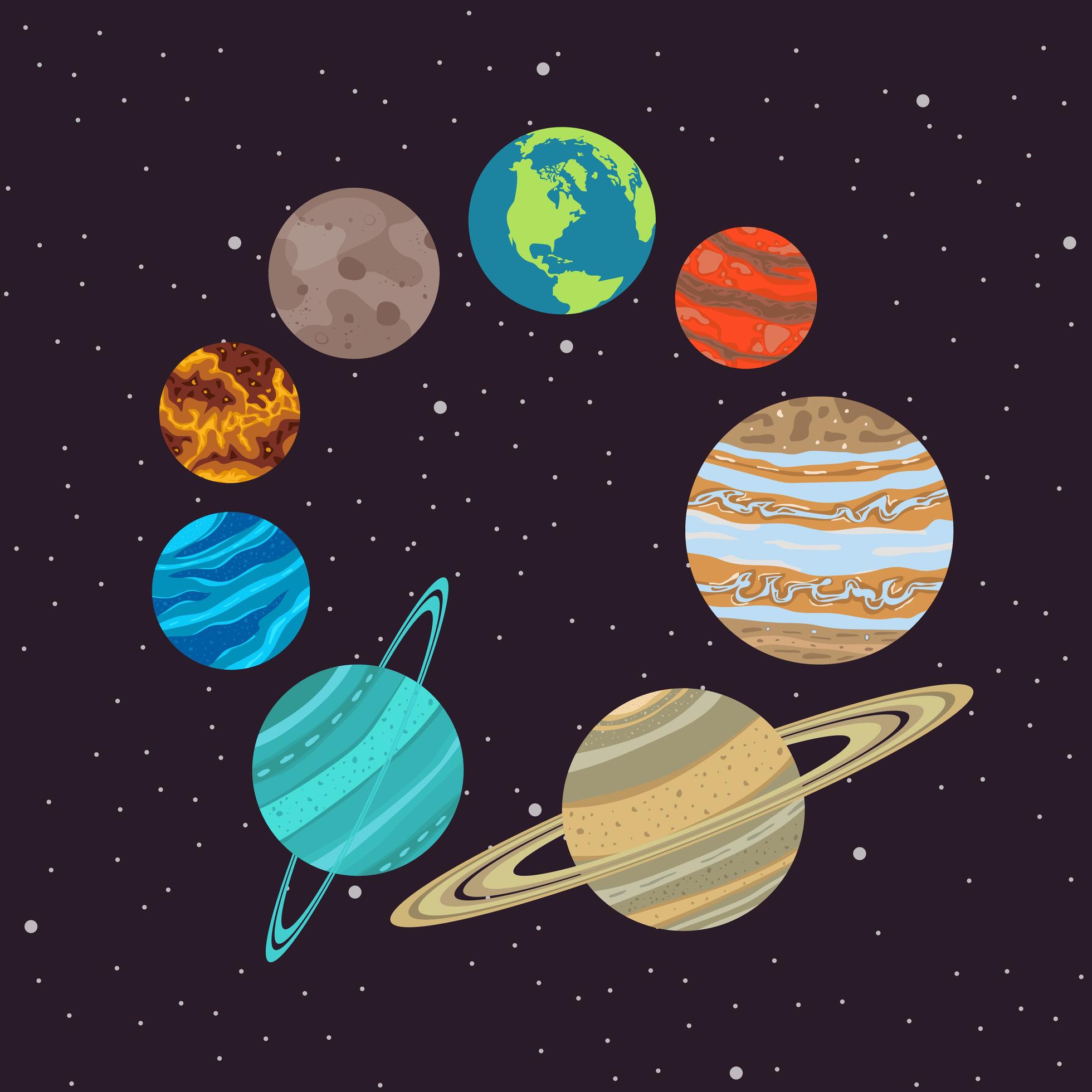Solar system in a circle 1268609 Vector Art at Vecteezy