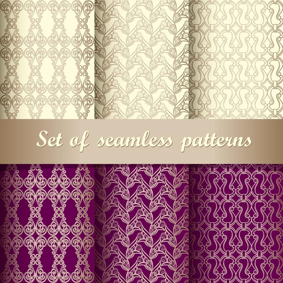 Set of purple and yellow seamless pattern 1272332 Vector Art at Vecteezy