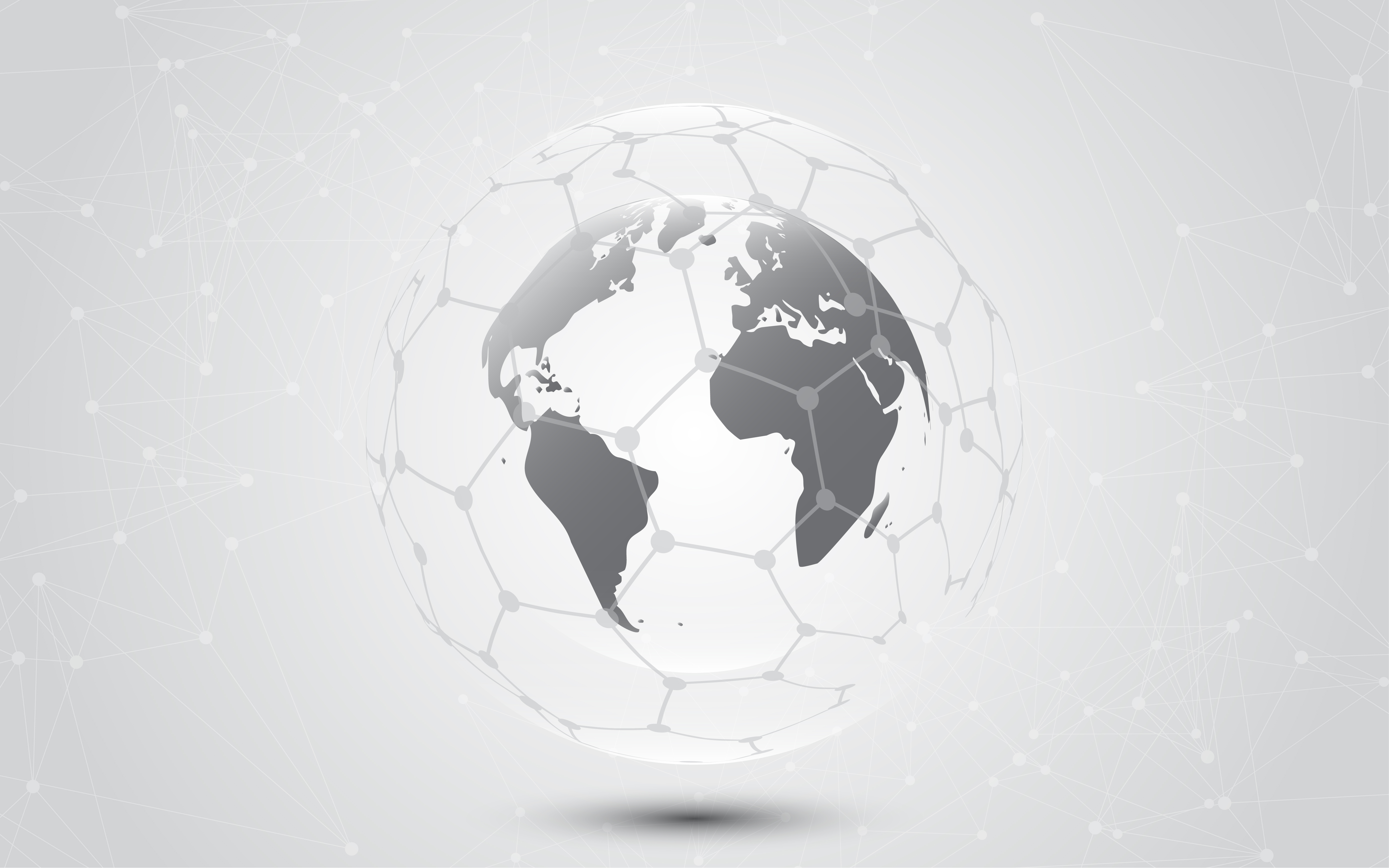Global Network Connection Grey World Map Tech Background 1308416 Vector