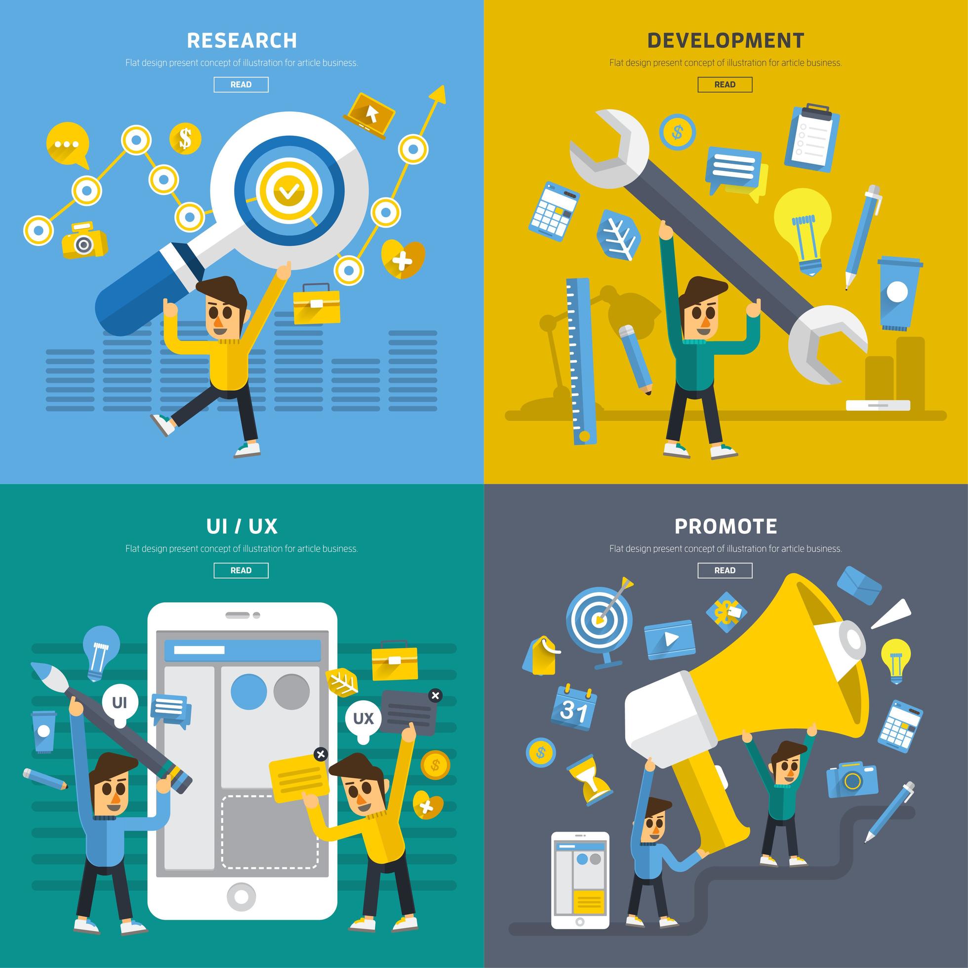 Mobile Application Process 1308441 Vector Art at Vecteezy