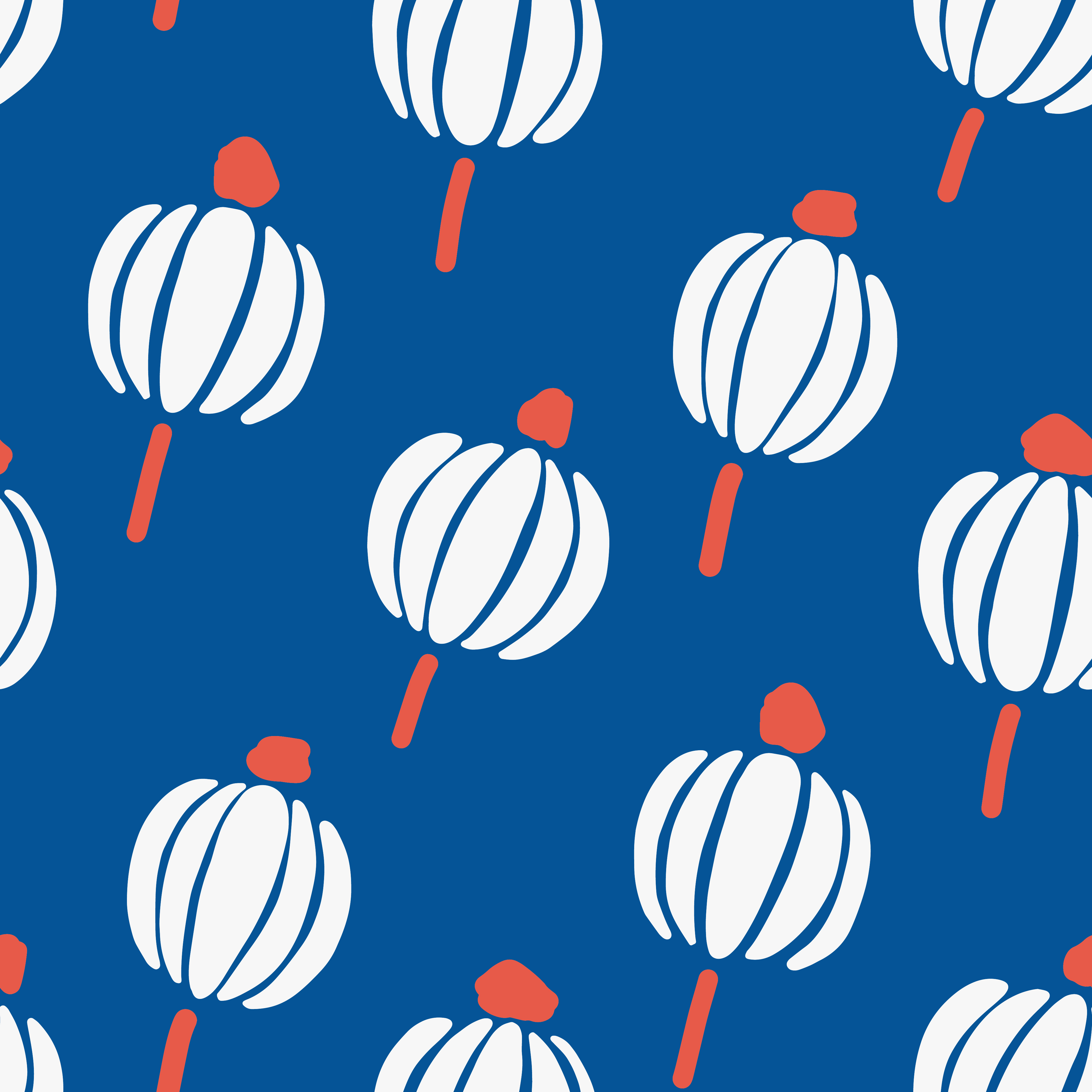 Seamless bright blue scandinavian floral pattern 1308776 Vector Art at ...