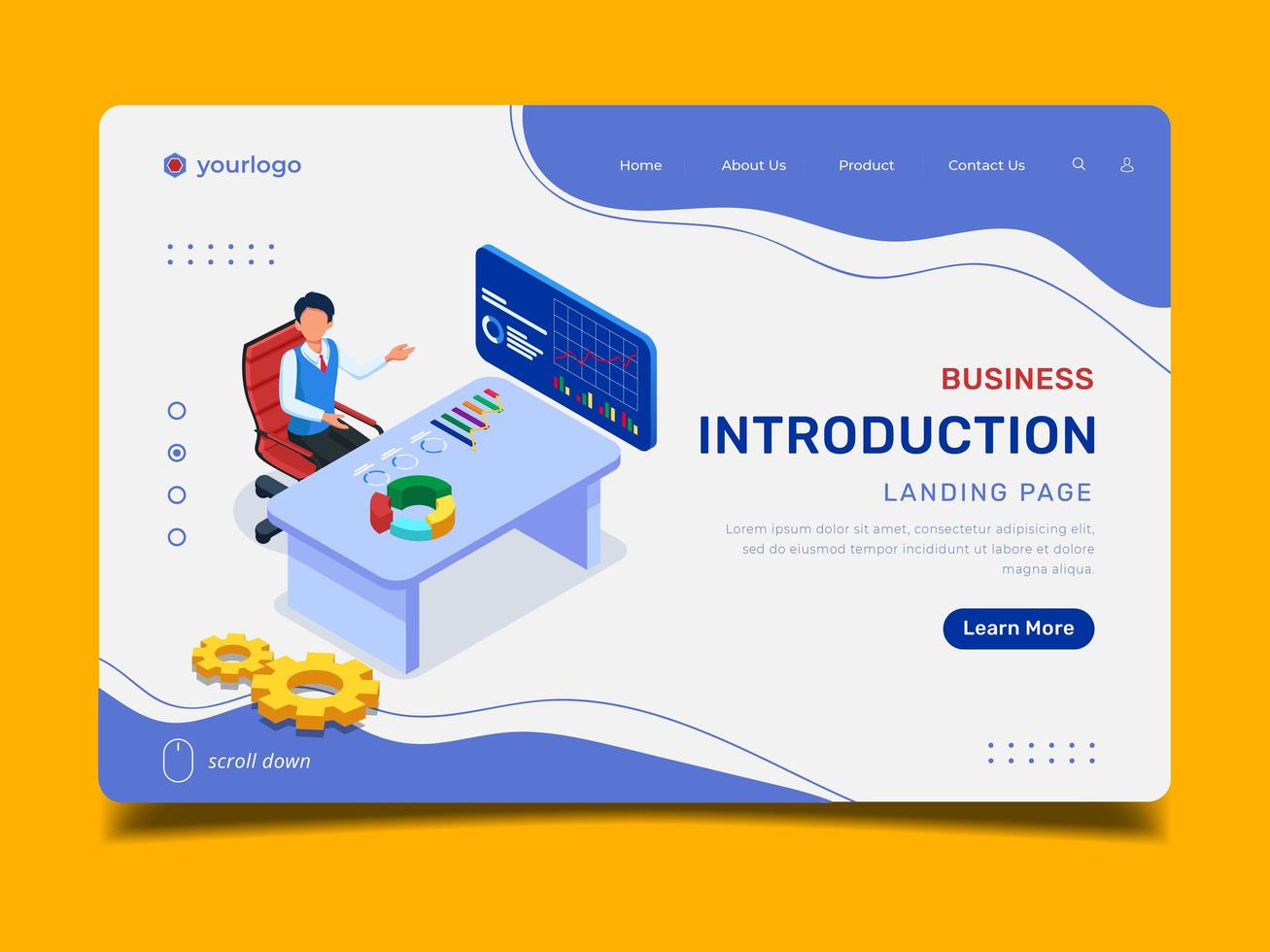 Business introduction landing page template 1308904 Vector Art at Vecteezy