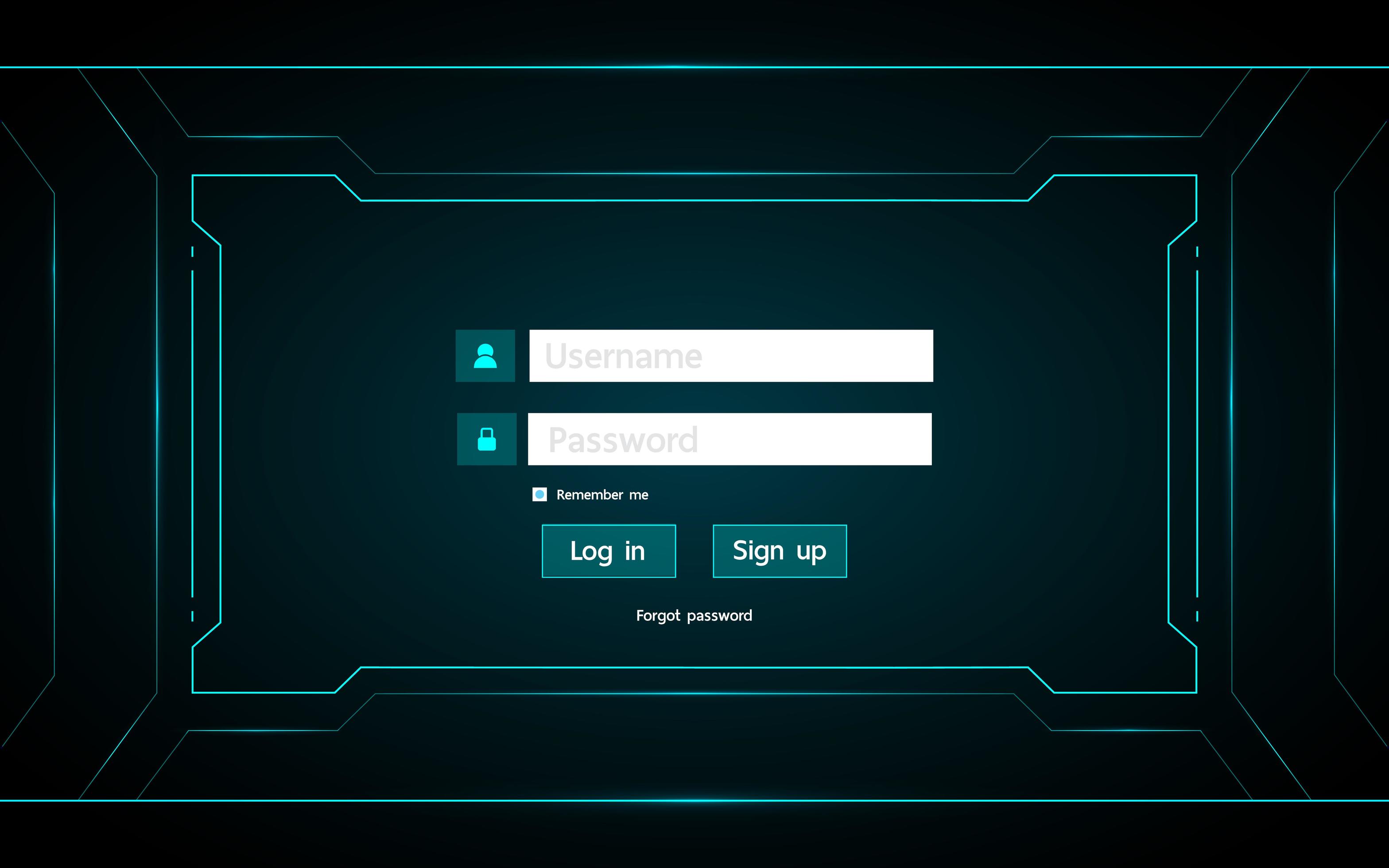 Log in page user interface hud design 1313818 Vector Art at Vecteezy
