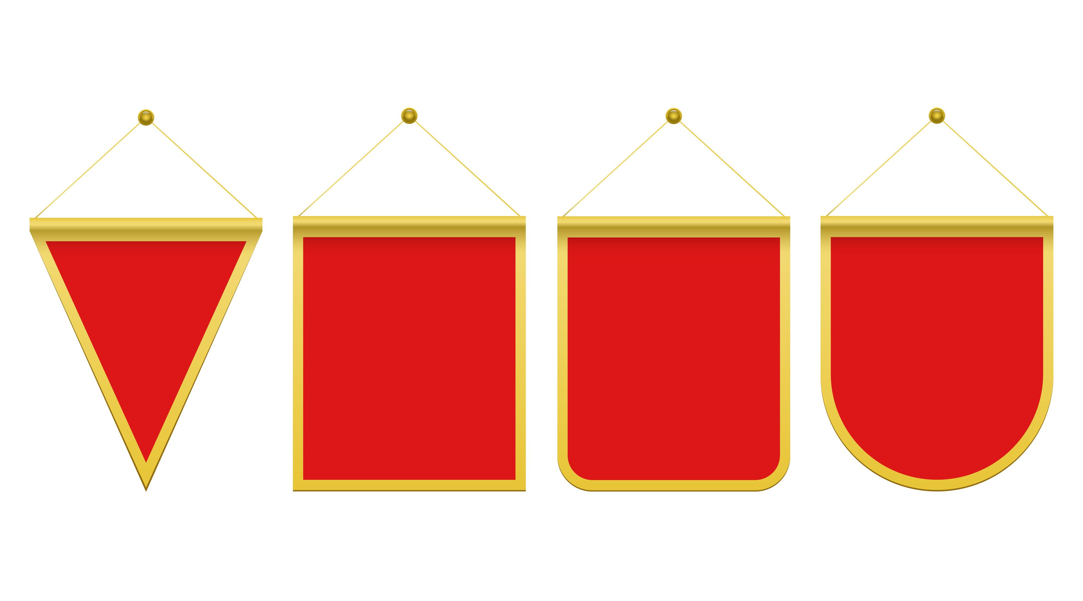 Realistic pennant set 1314020 Vector Art at Vecteezy