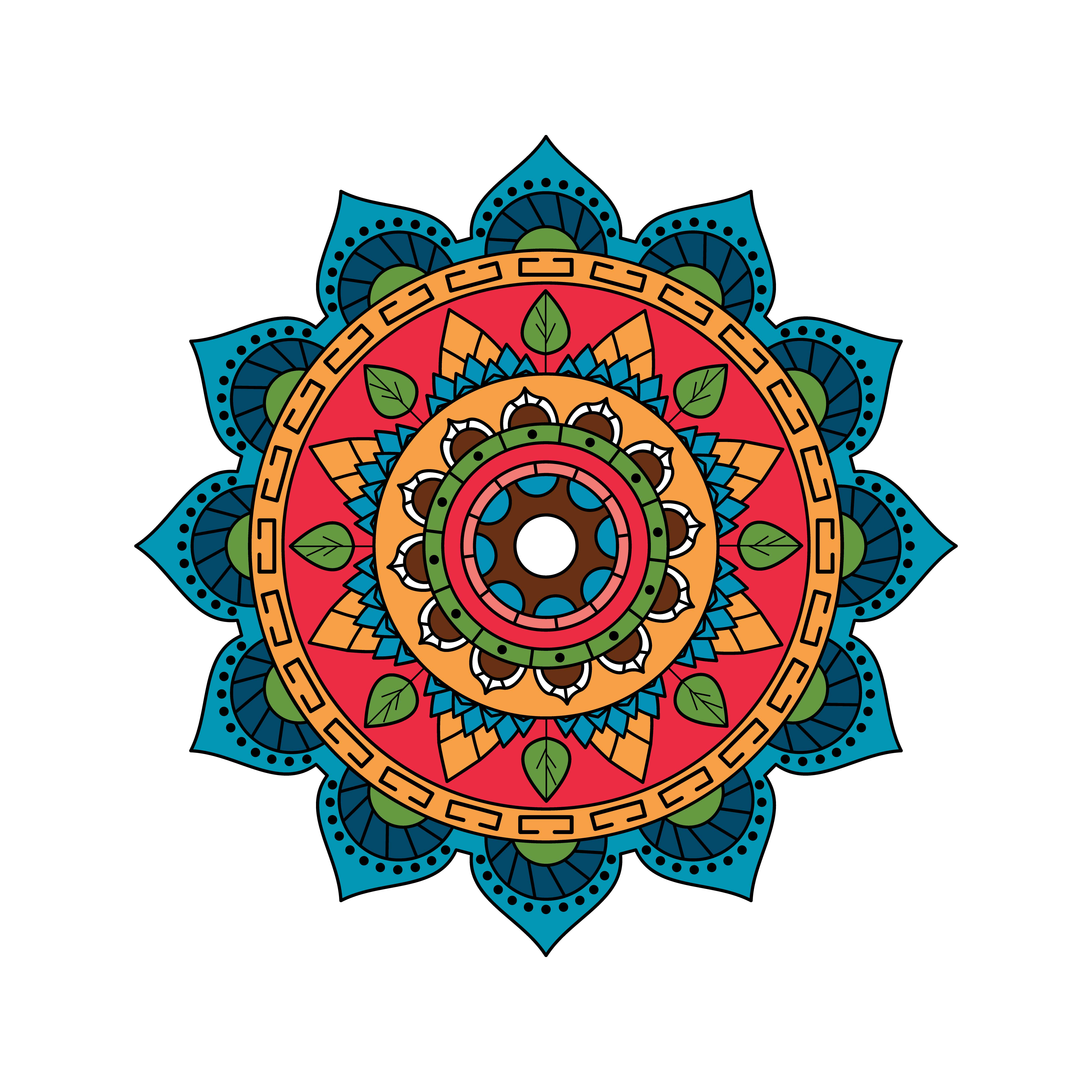 Indian bright colorful mandala design 1338525 Vector Art at Vecteezy