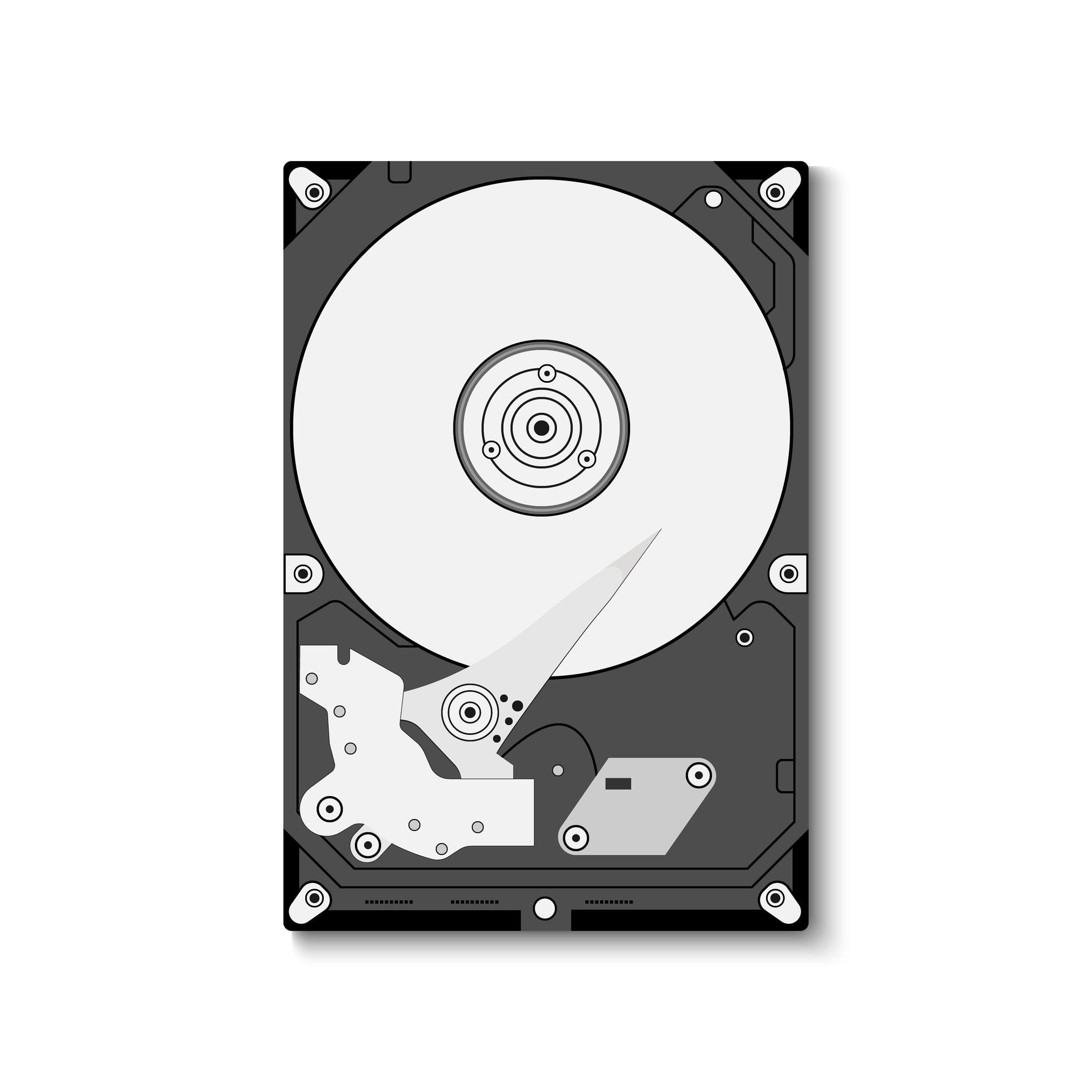 Hard disk drive HDD isolated on white background 1338666 Vector Art at ... Hard disk drive HDD isolated on white background 1338666 Vector Art at ...