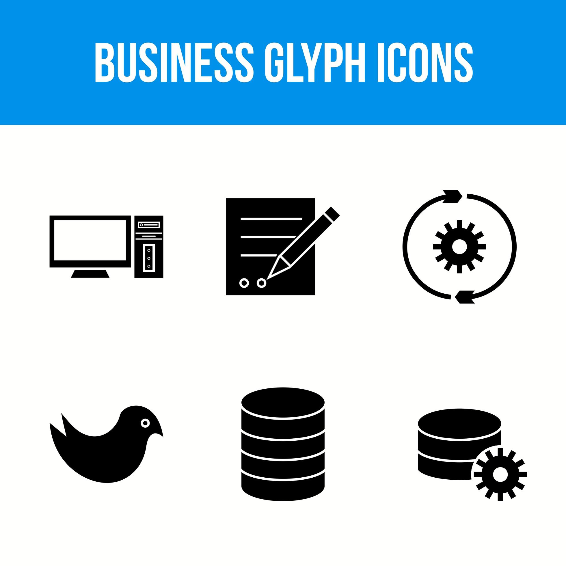 Business glyph icons 1349152 Vector Art at Vecteezy
