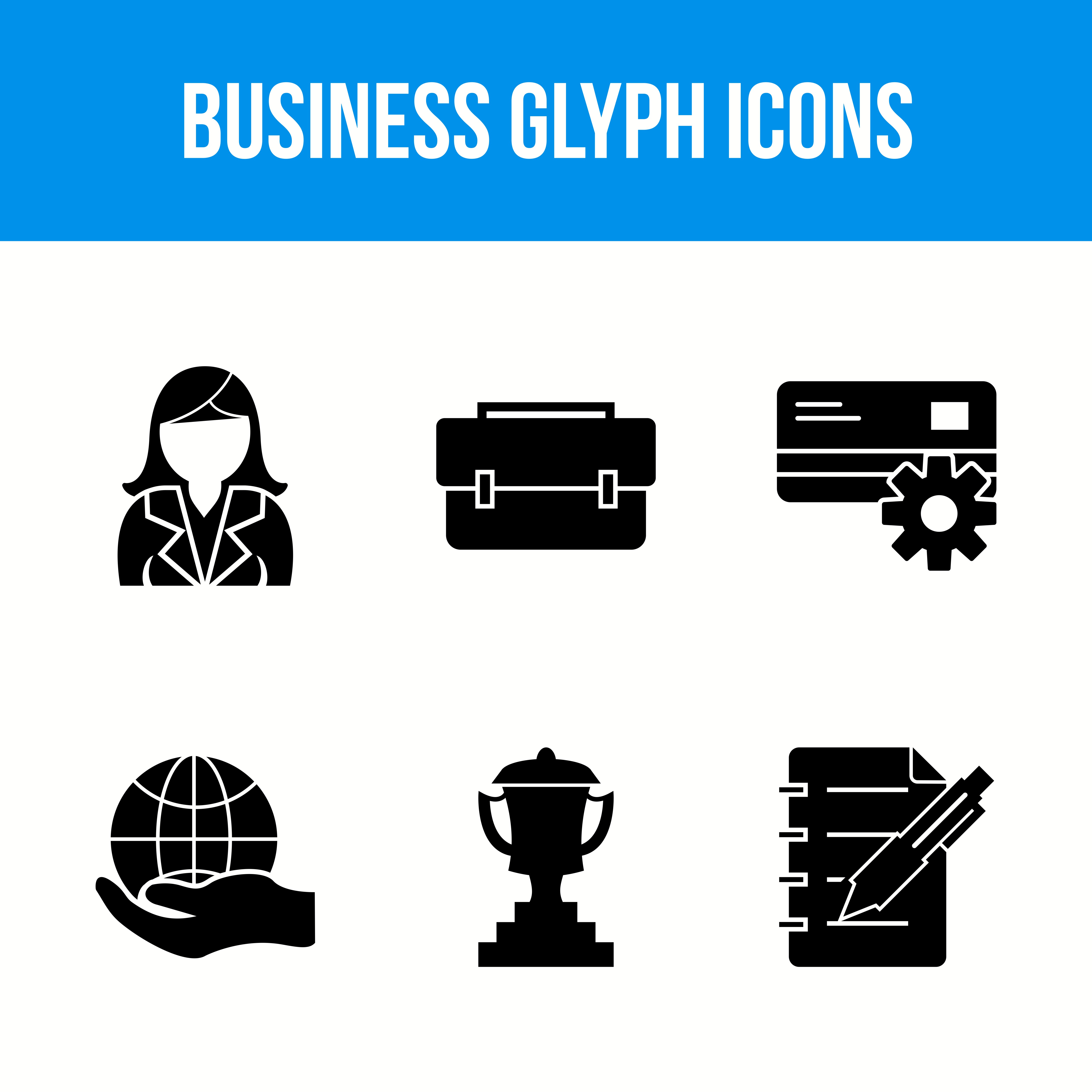 Business glyph icons 1349167 Vector Art at Vecteezy
