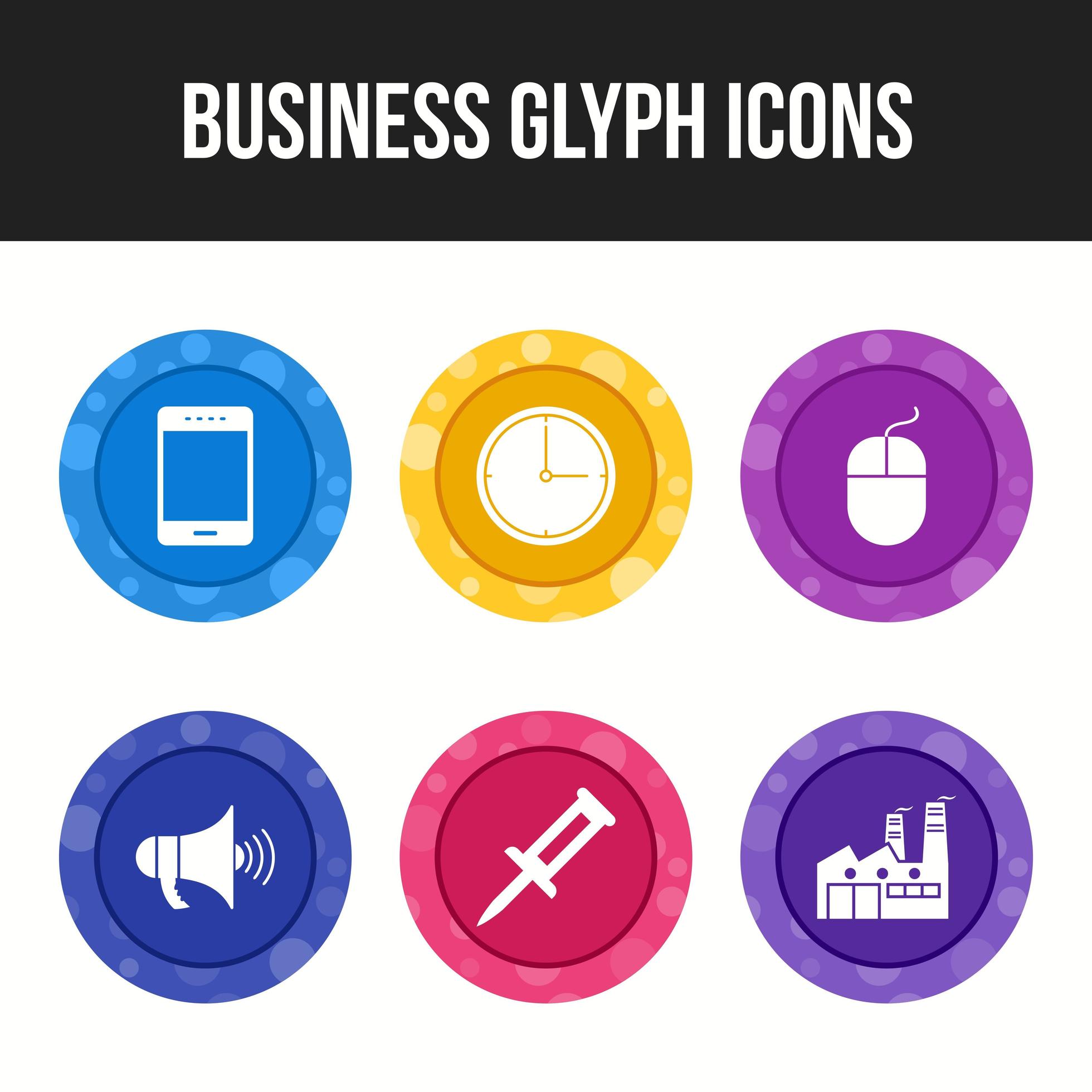 6 business glyph icons 1361567 Vector Art at Vecteezy