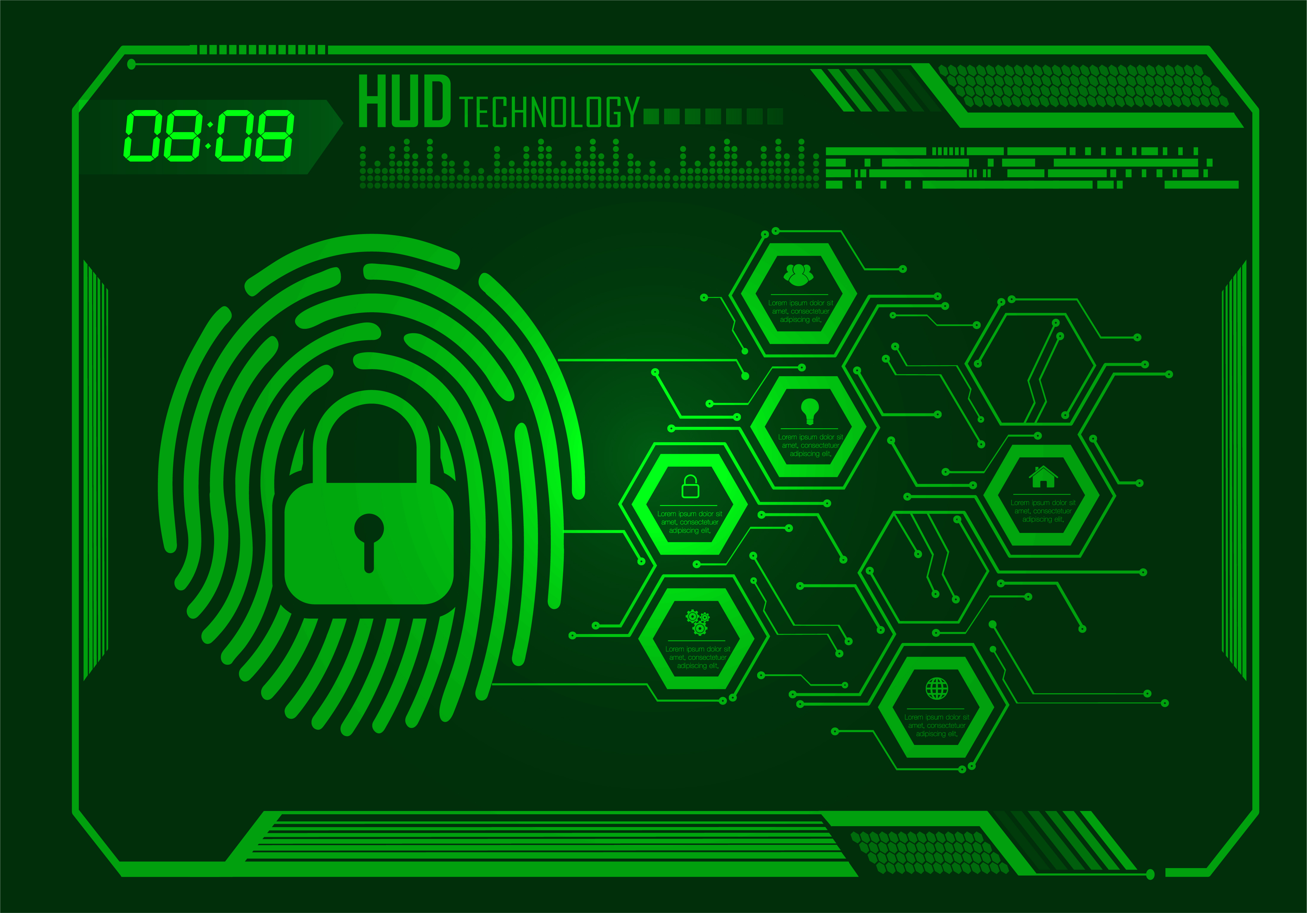 Fingerprint Network Cyber Security Design 1363184 Vector Art At Vecteezy