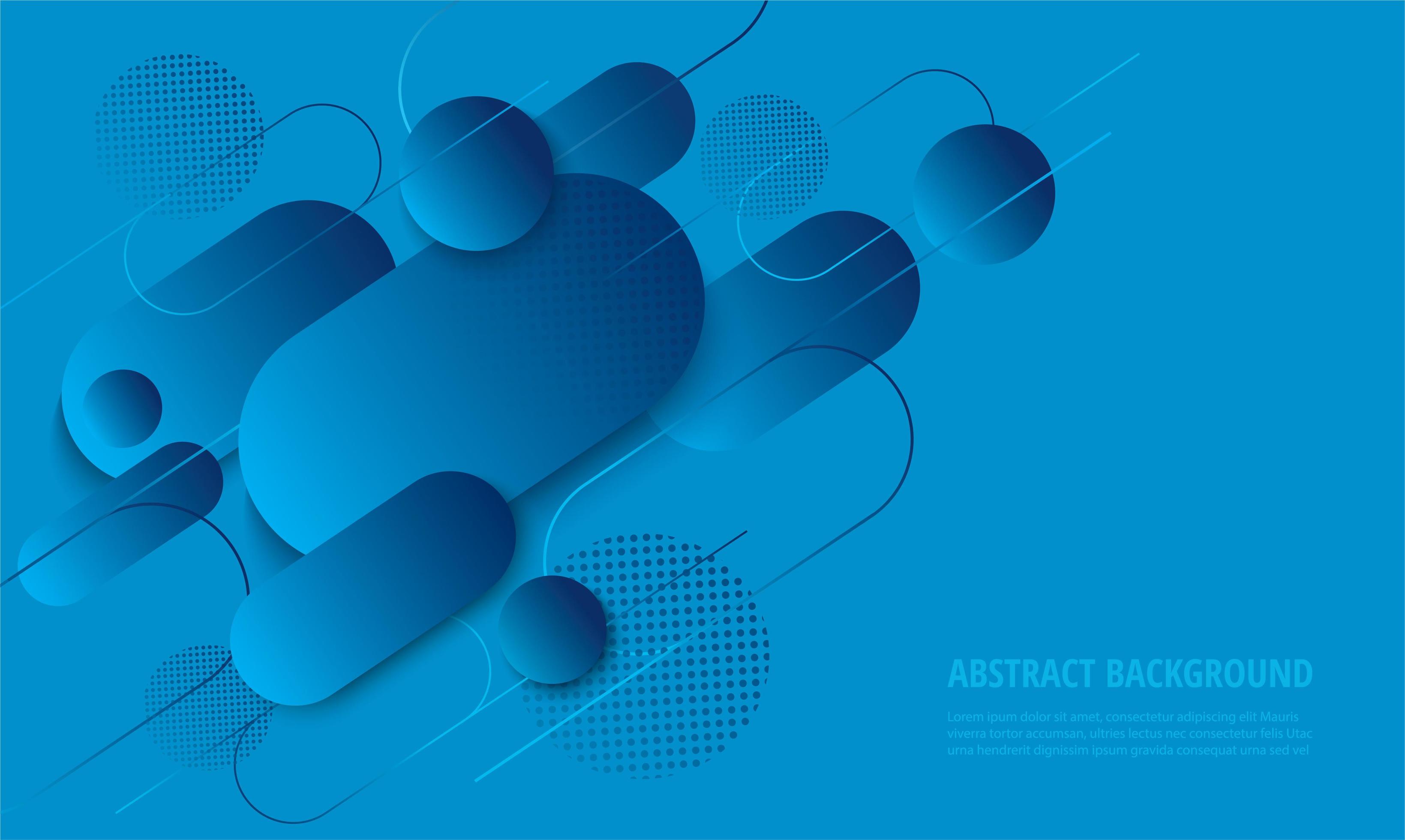 Modern blue gradient rounded geometric design 1369989 Vector Art at ...
