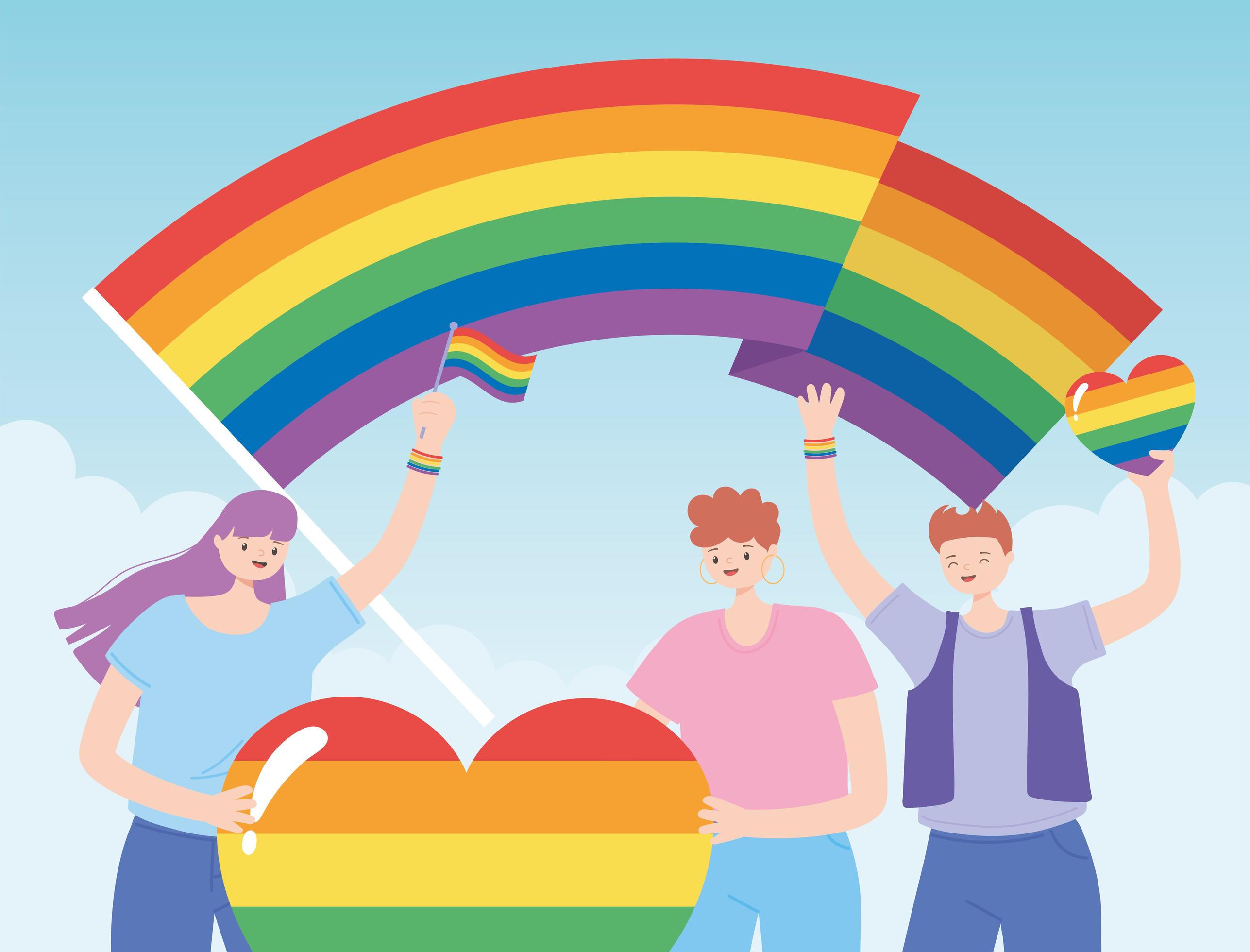 Lgbtq Community For Pride Parade And Celebration 1371884 Vector Art At