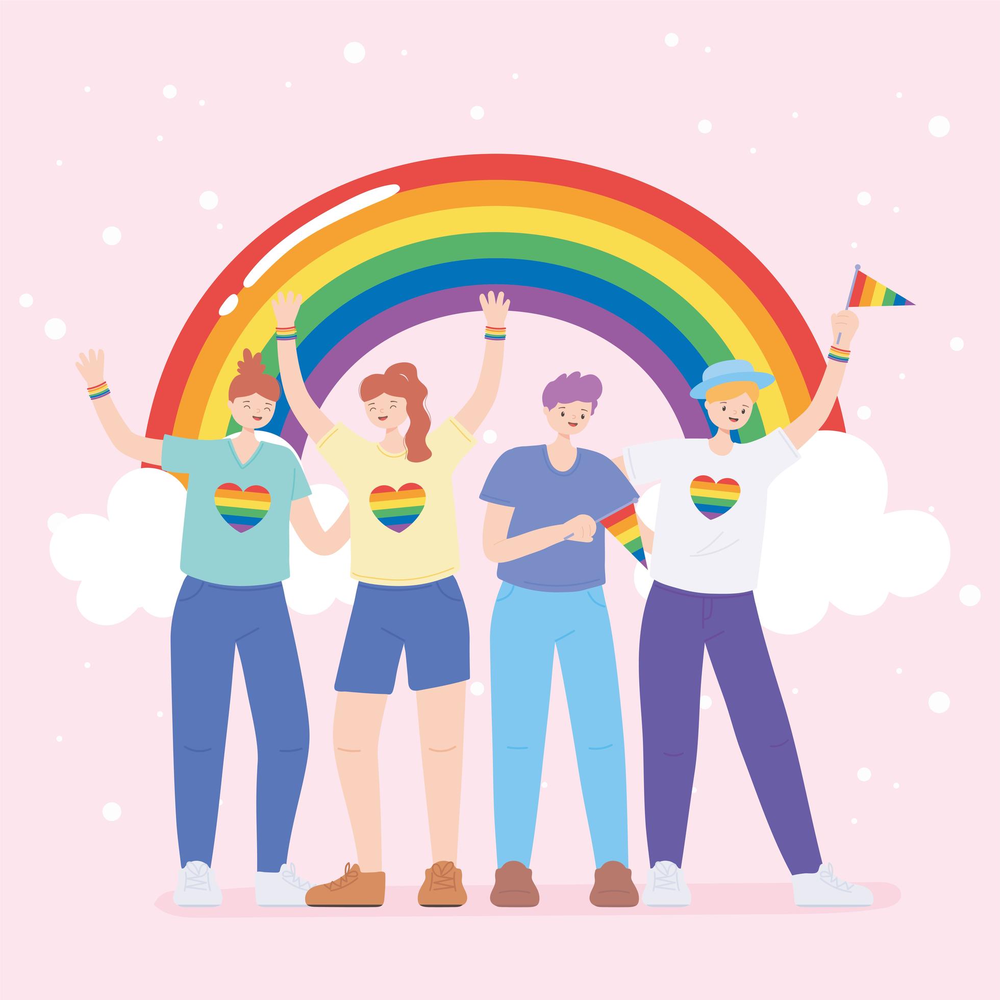 LGBTQ community for Pride parade and celebration 1371948 Vector Art at ...