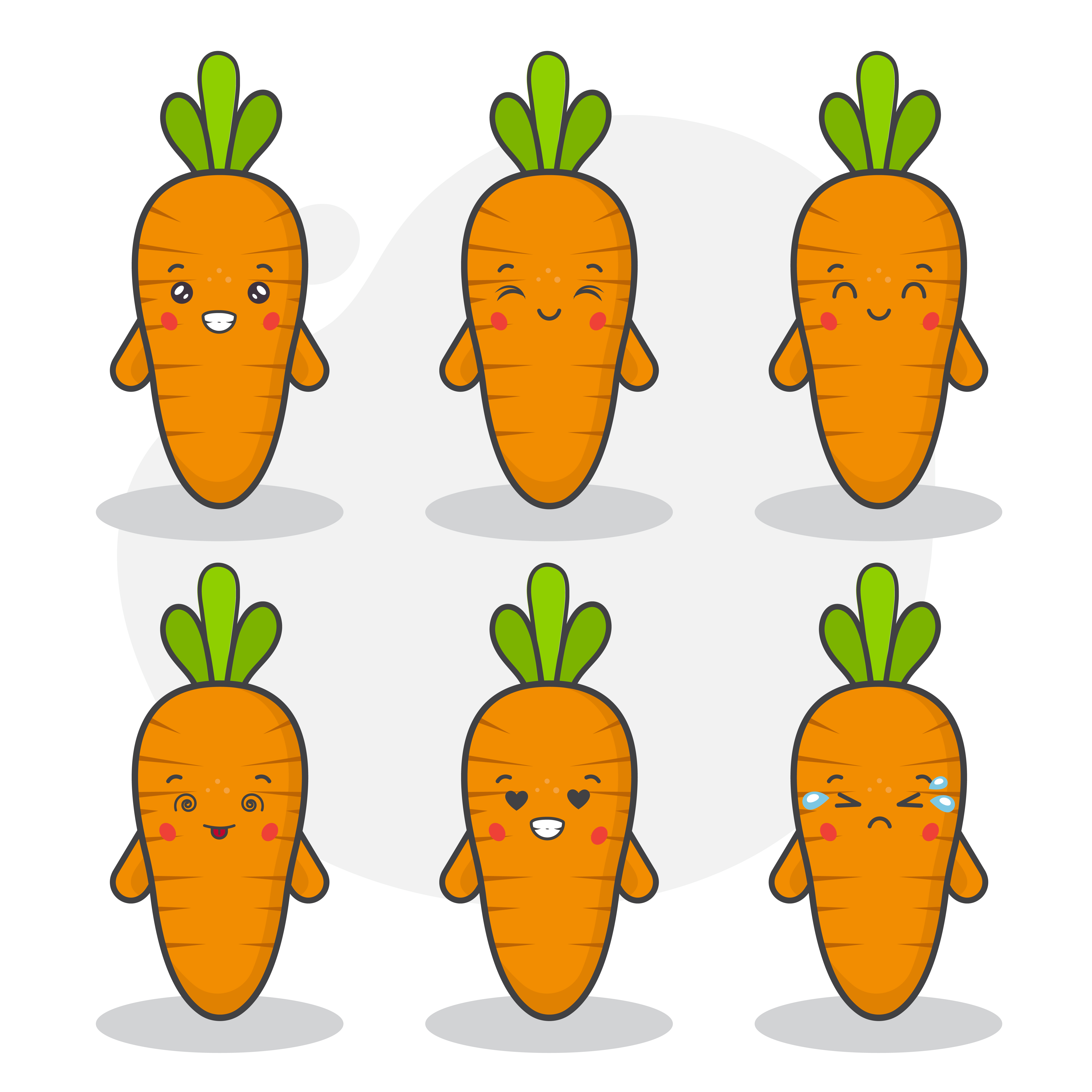 Set Of Cute Carrot Characters 1377121 Vector Art At Vecteezy