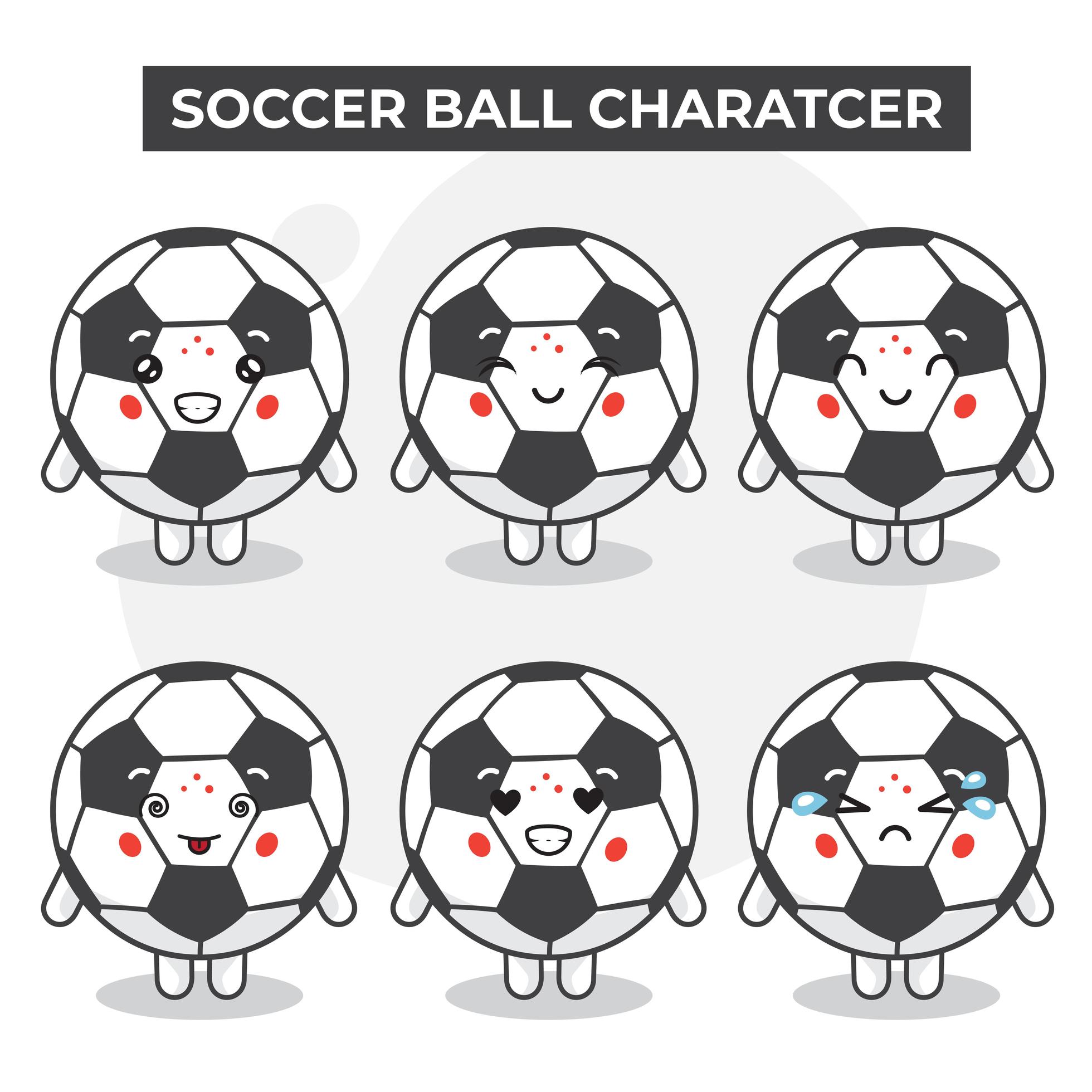 Cute Soccer Ball Characters Set 1377156 Vector Art at Vecteezy