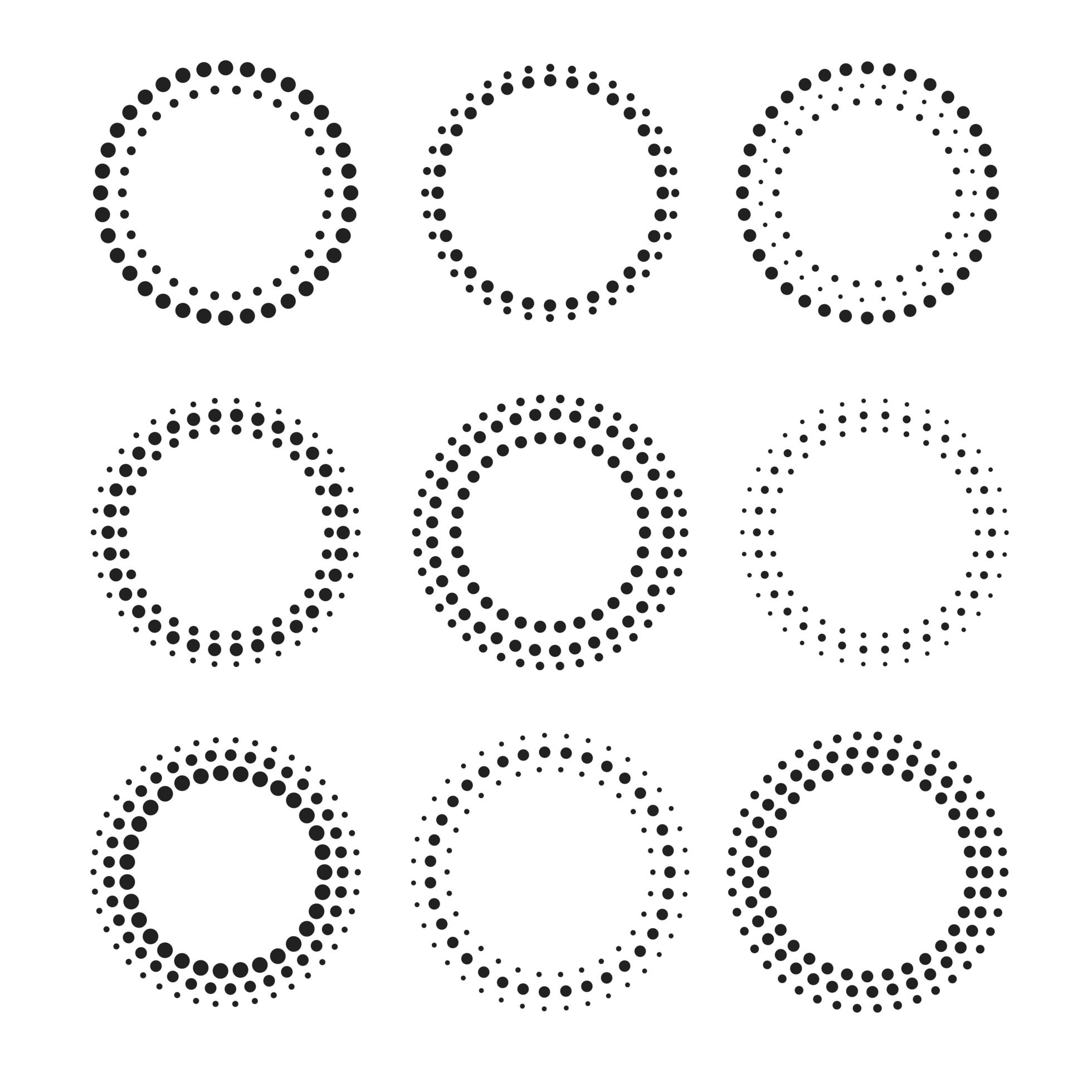 Beautiful circular dot frames set 1394970 Vector Art at Vecteezy