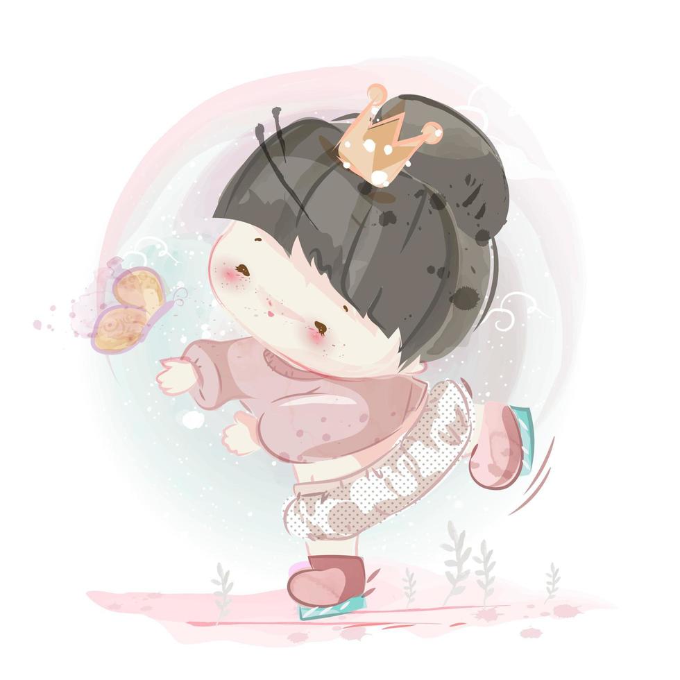 Hand drawn cute little girl with butterfly 1406269 Vector Art at Vecteezy Hand drawn cute little girl with butterfly 1406269 Vector Art at Vecteezy