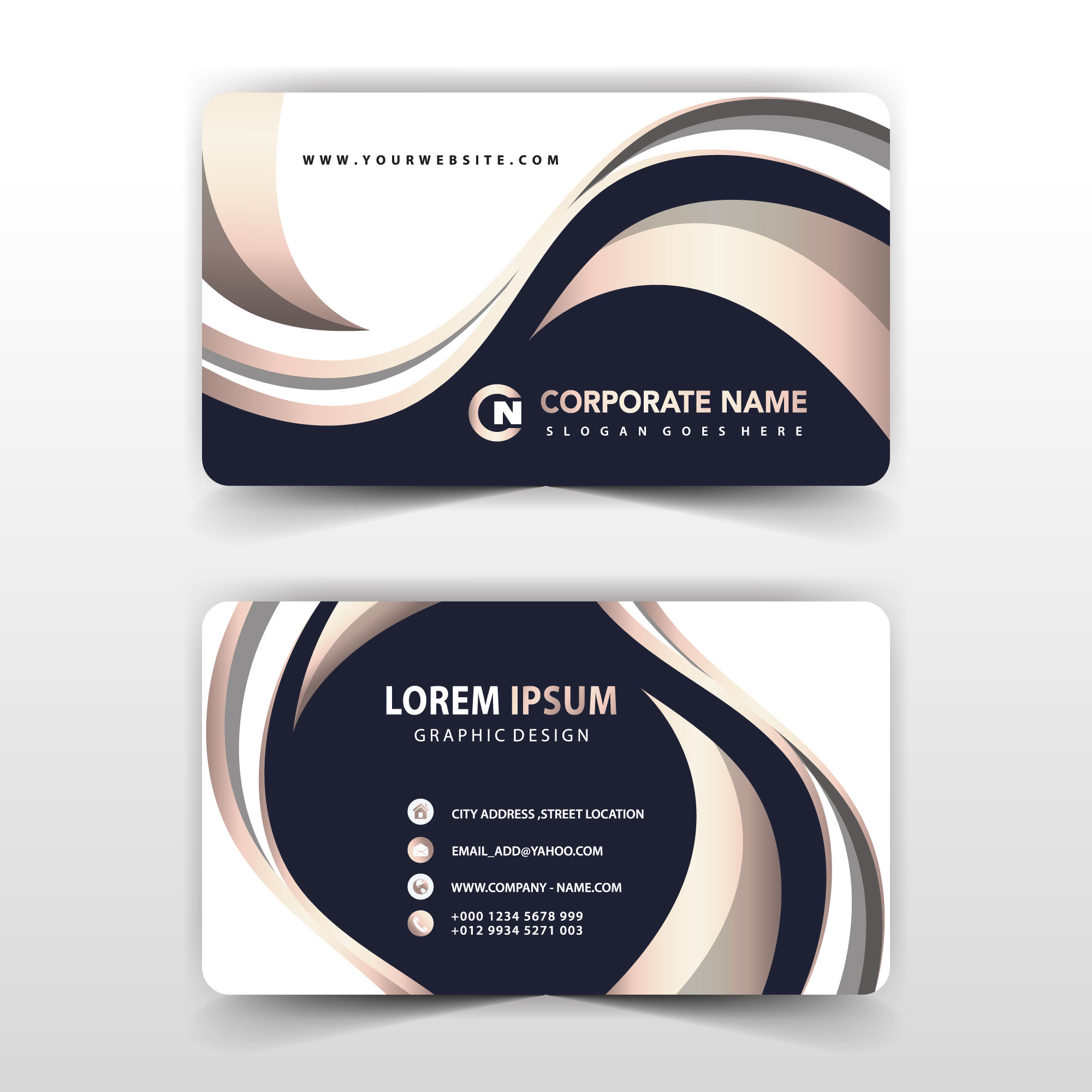Elegant Curve Business Corporate Card Template 1410062 Vector Art At
