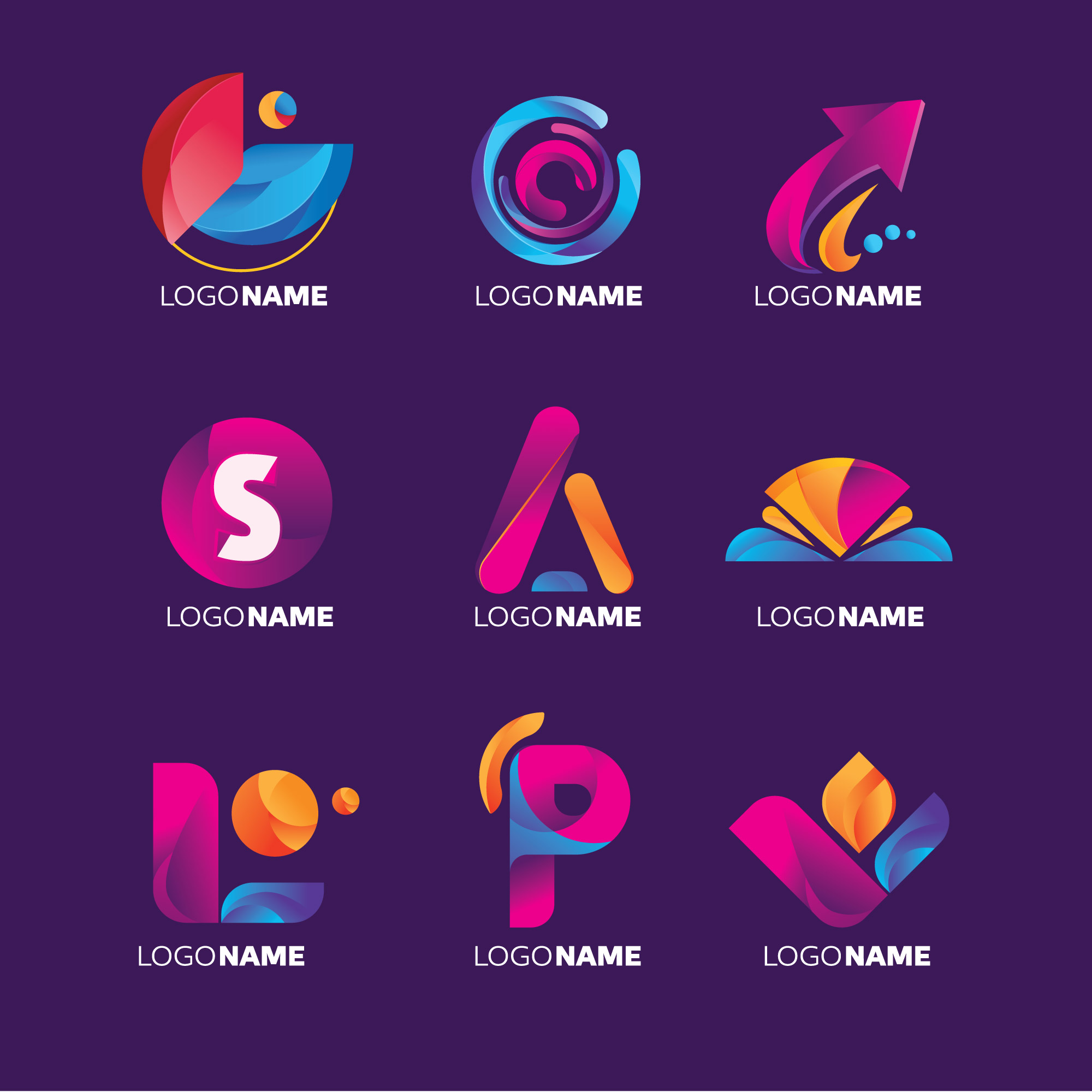 Logo Design with Modern Shapes 1410700 Vector Art at Vecteezy